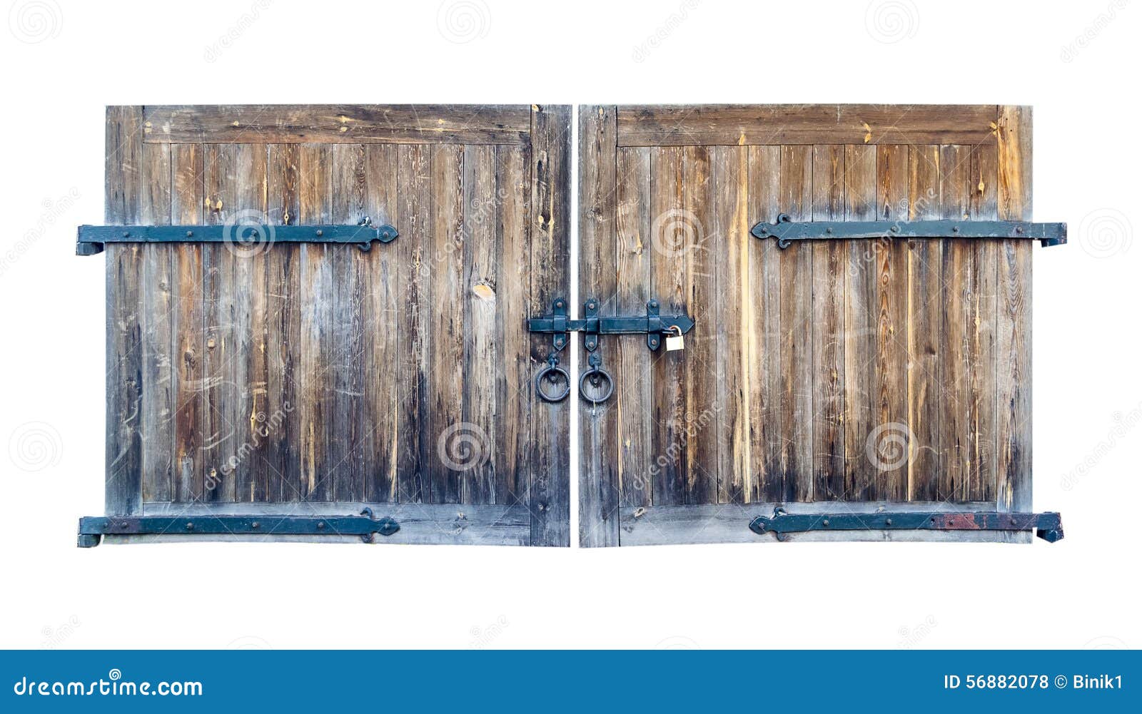Wooden Old Gate Isolated on White Background Stock Photo - Image of ...
