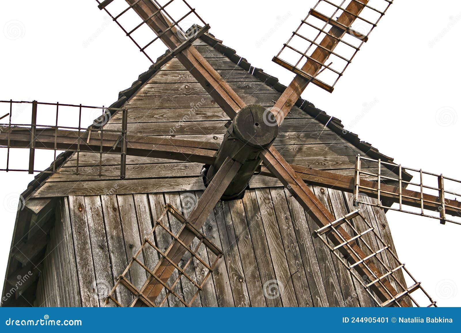 Wooden Old Mill. Medieval Mill Stock Image - Image of blue, energy ...