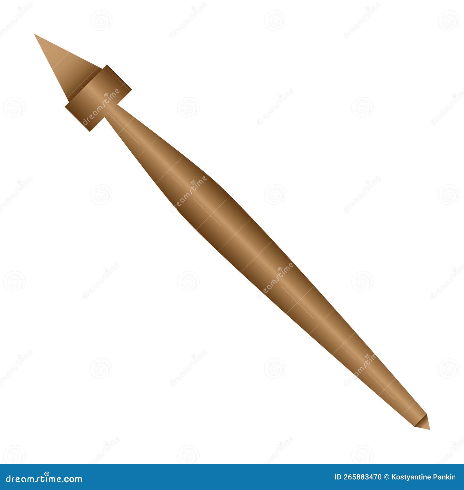 Wooden old spindle stock vector. Illustration of tool - 265883470