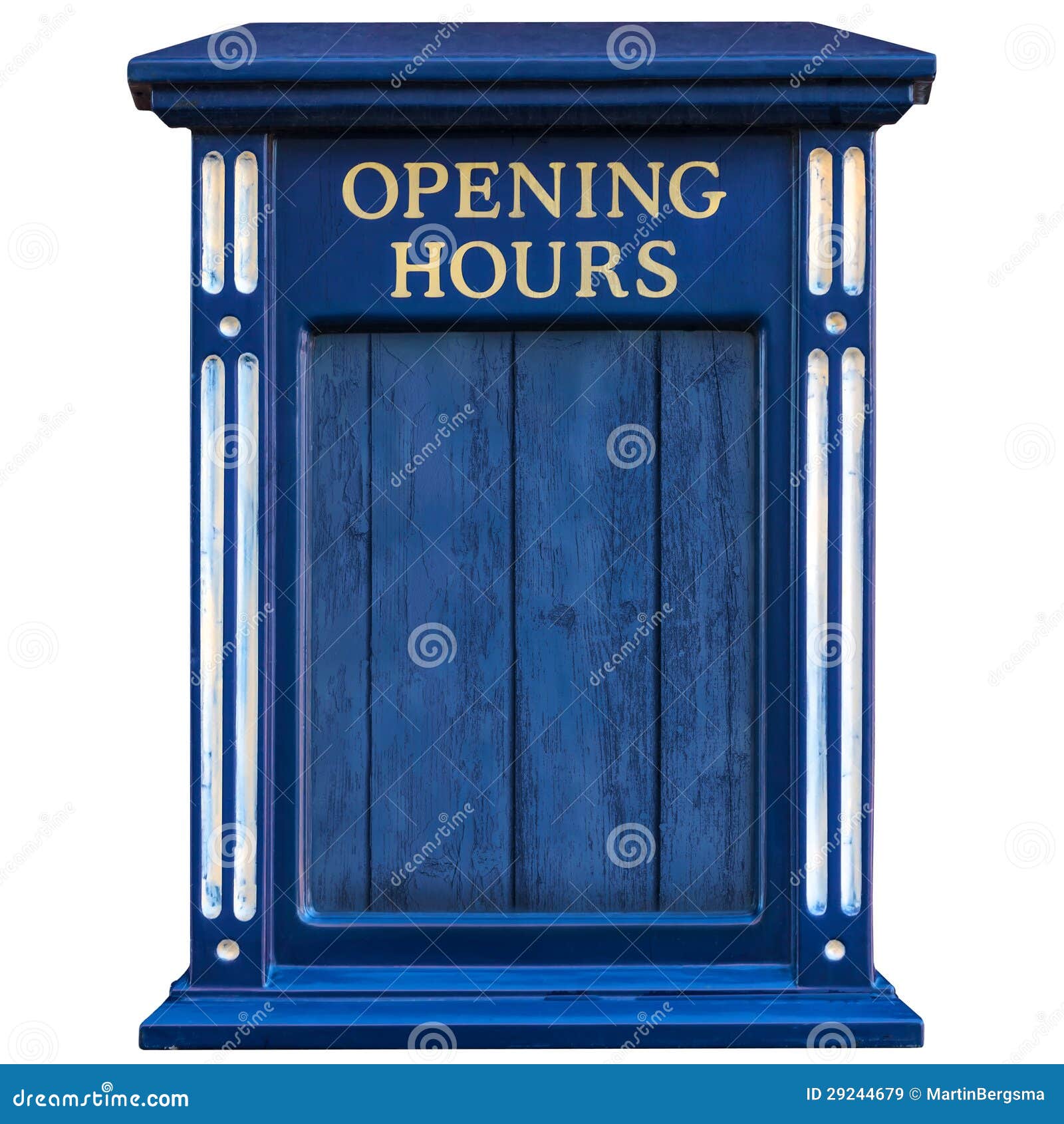 Wooden Opening Hours Sign Isolated on White Stock Image - Image of ...