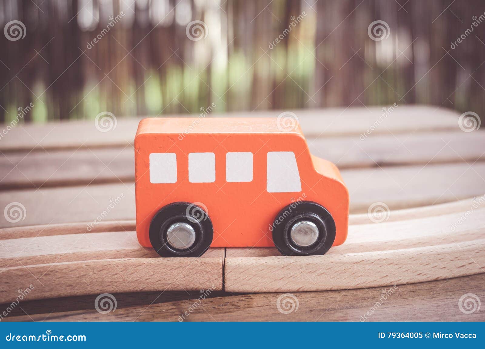 Wooden orange toy bus stock image. Image of track, wooden - 79364005