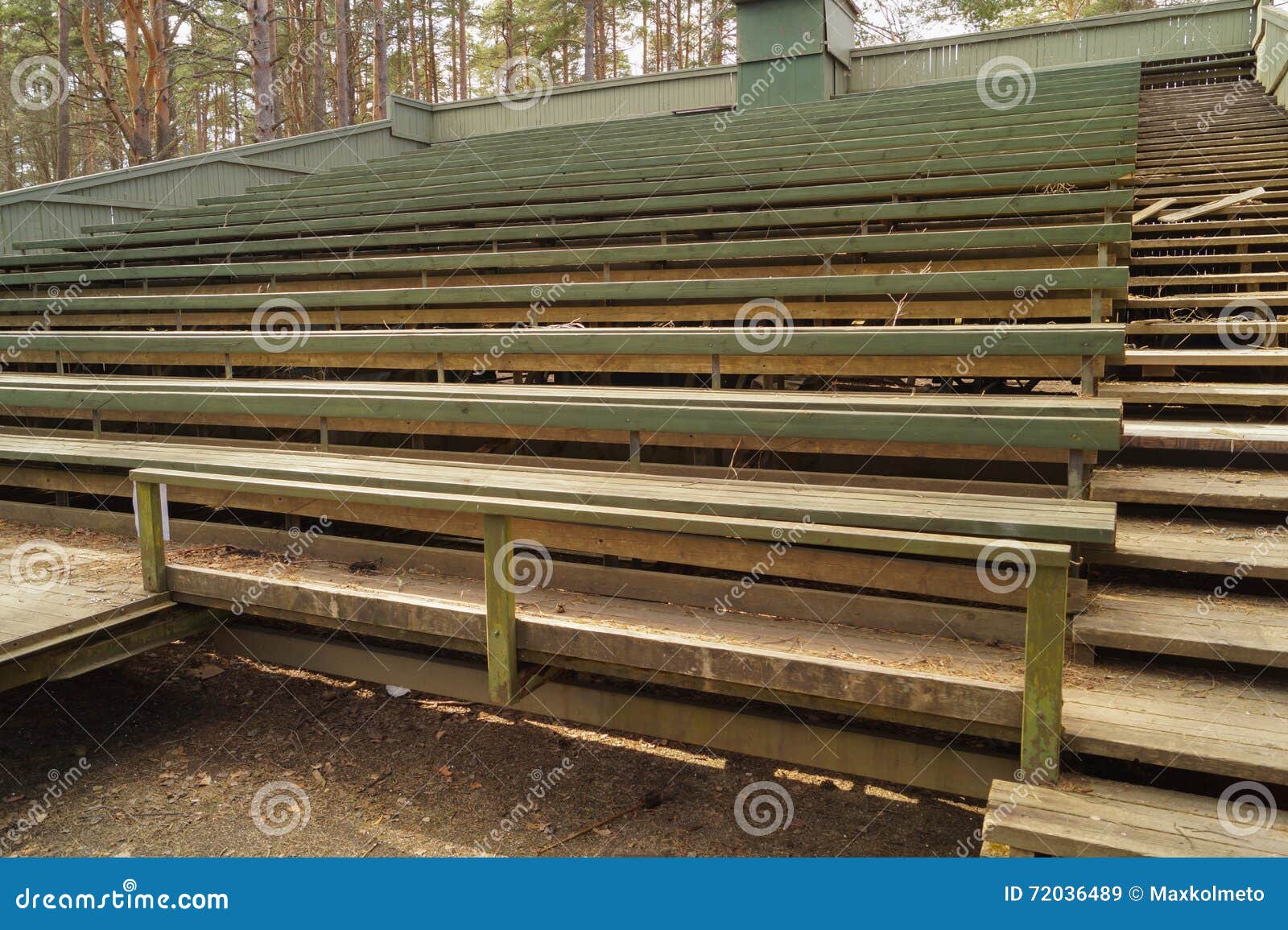 Wooden Outdoor Benches Background Stock Image - Image of wooden ...