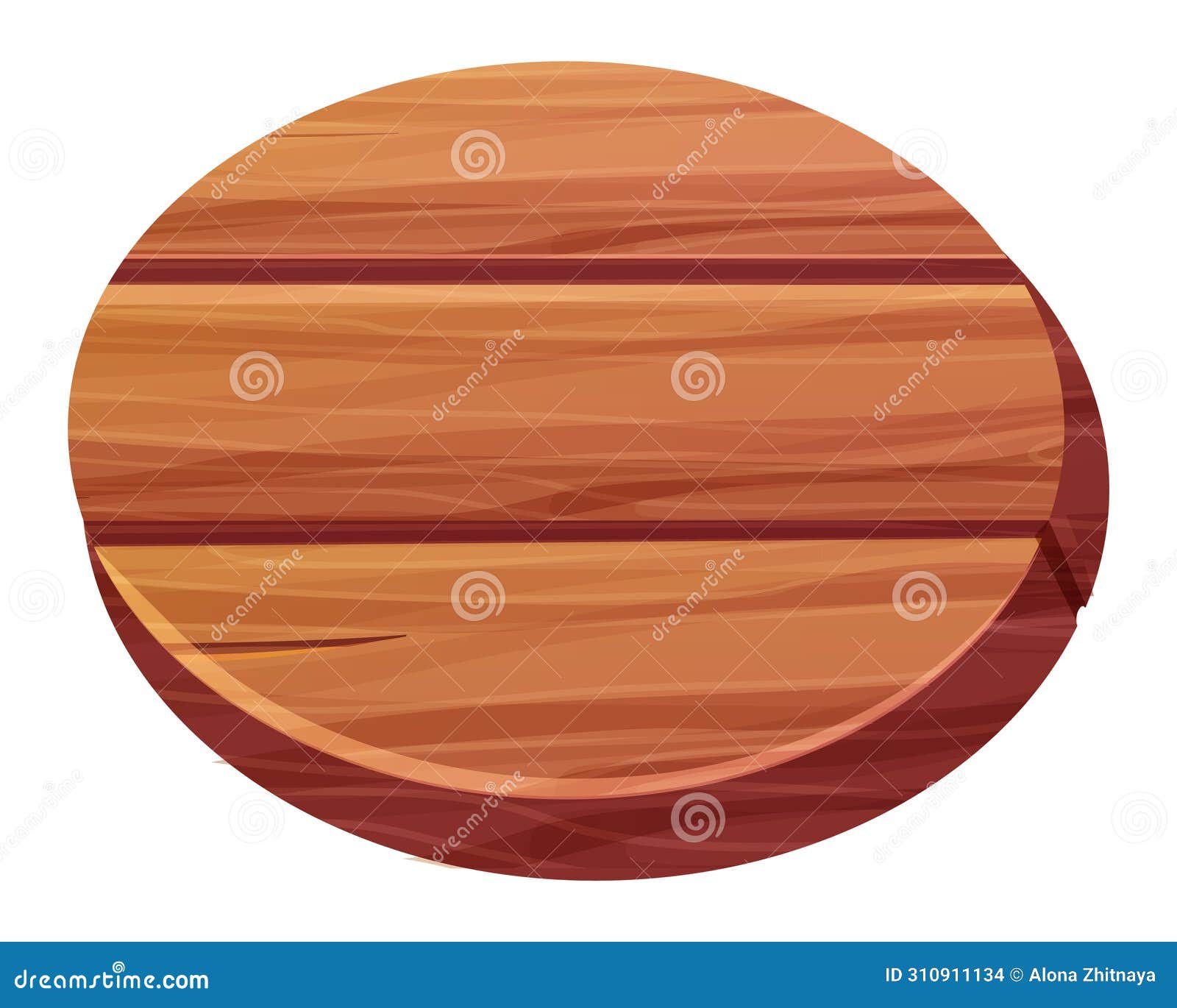 Wooden Oval Panel, Game Menu or Signboard, Ui Element, Button for ...