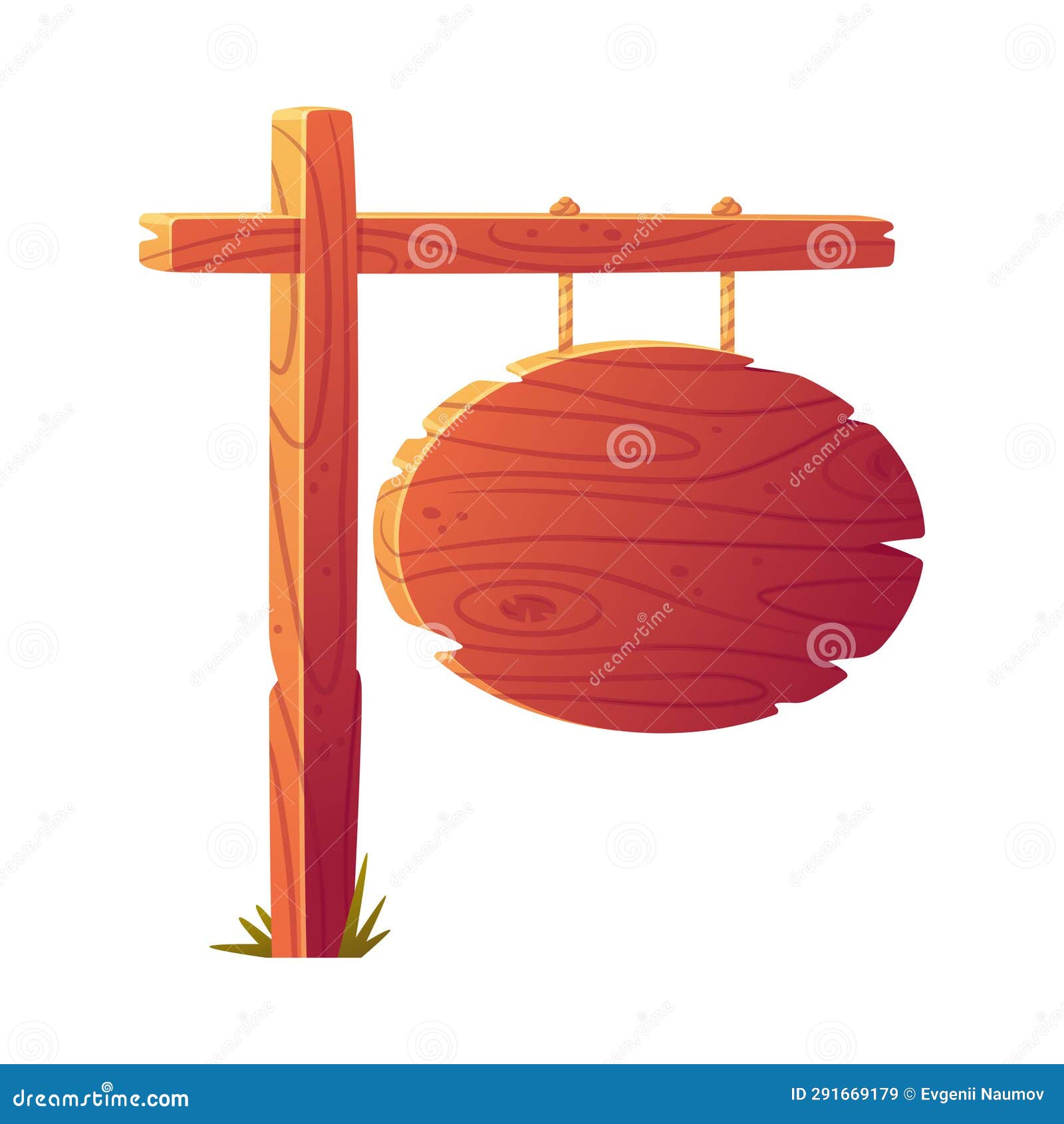 Wooden Oval Pointer and Board on Pole for Direction or Information ...