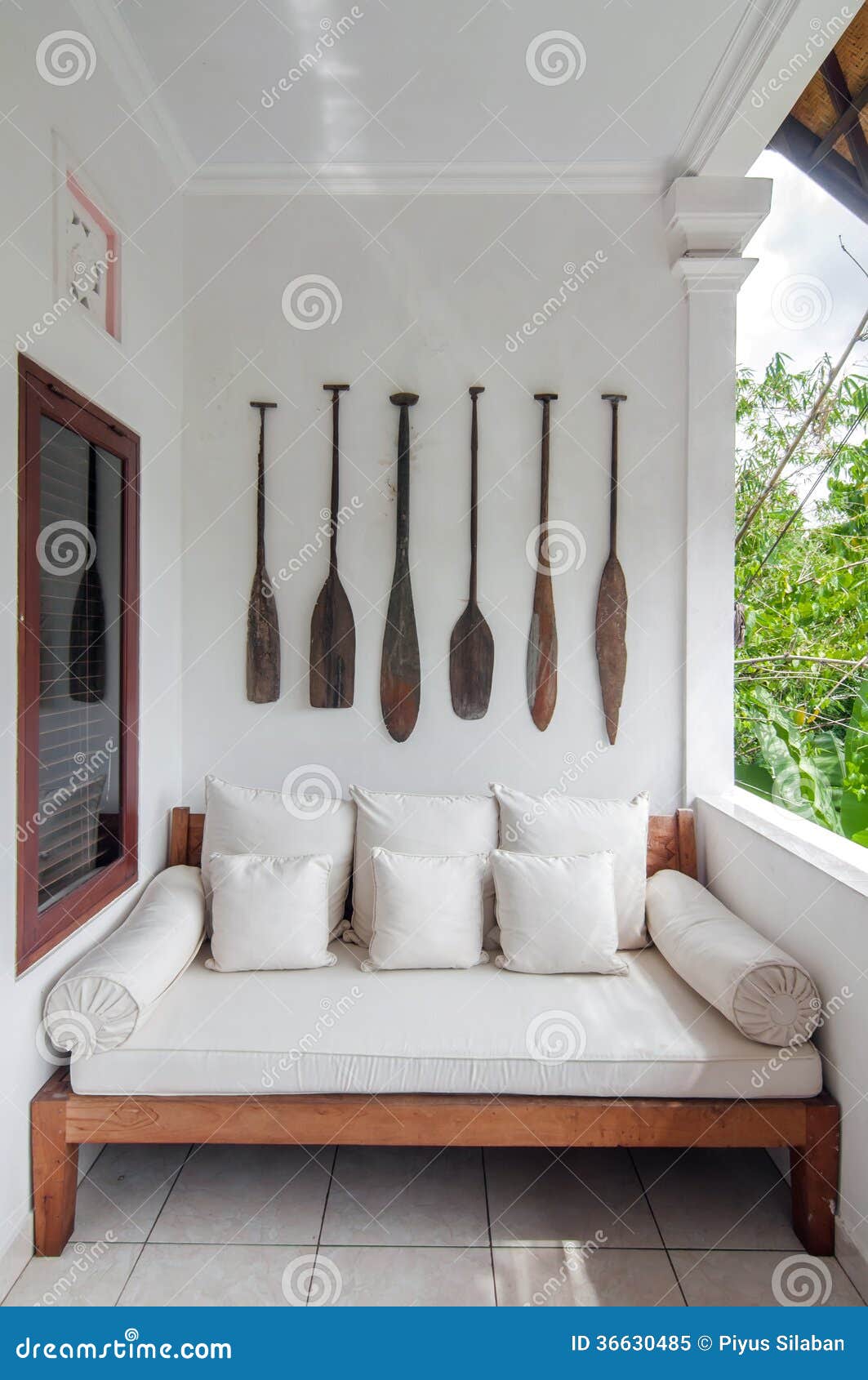 Wooden paddle in the wall stock image. Image of comfort - 36630485