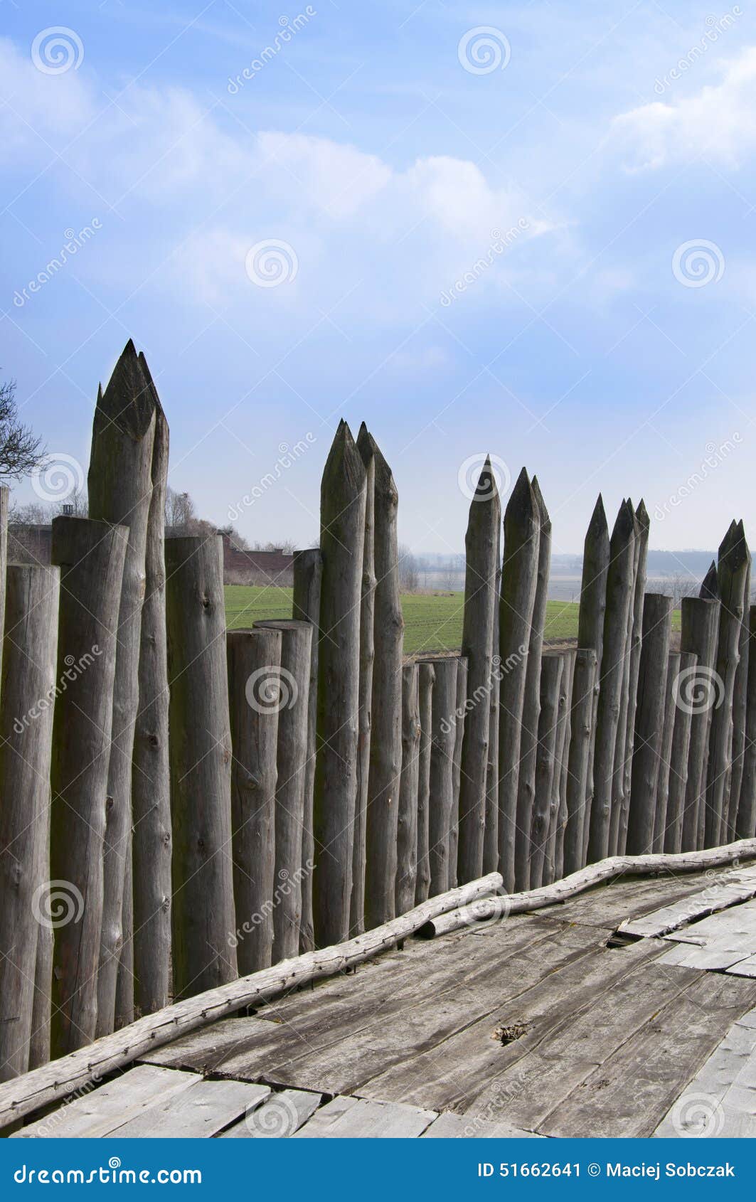 Wooden palisade stock image. Image of protection, stockade - 51662641