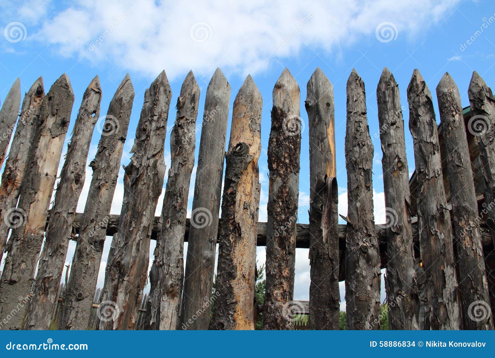Wooden palisade stock photo. Image of garden, village - 58886834