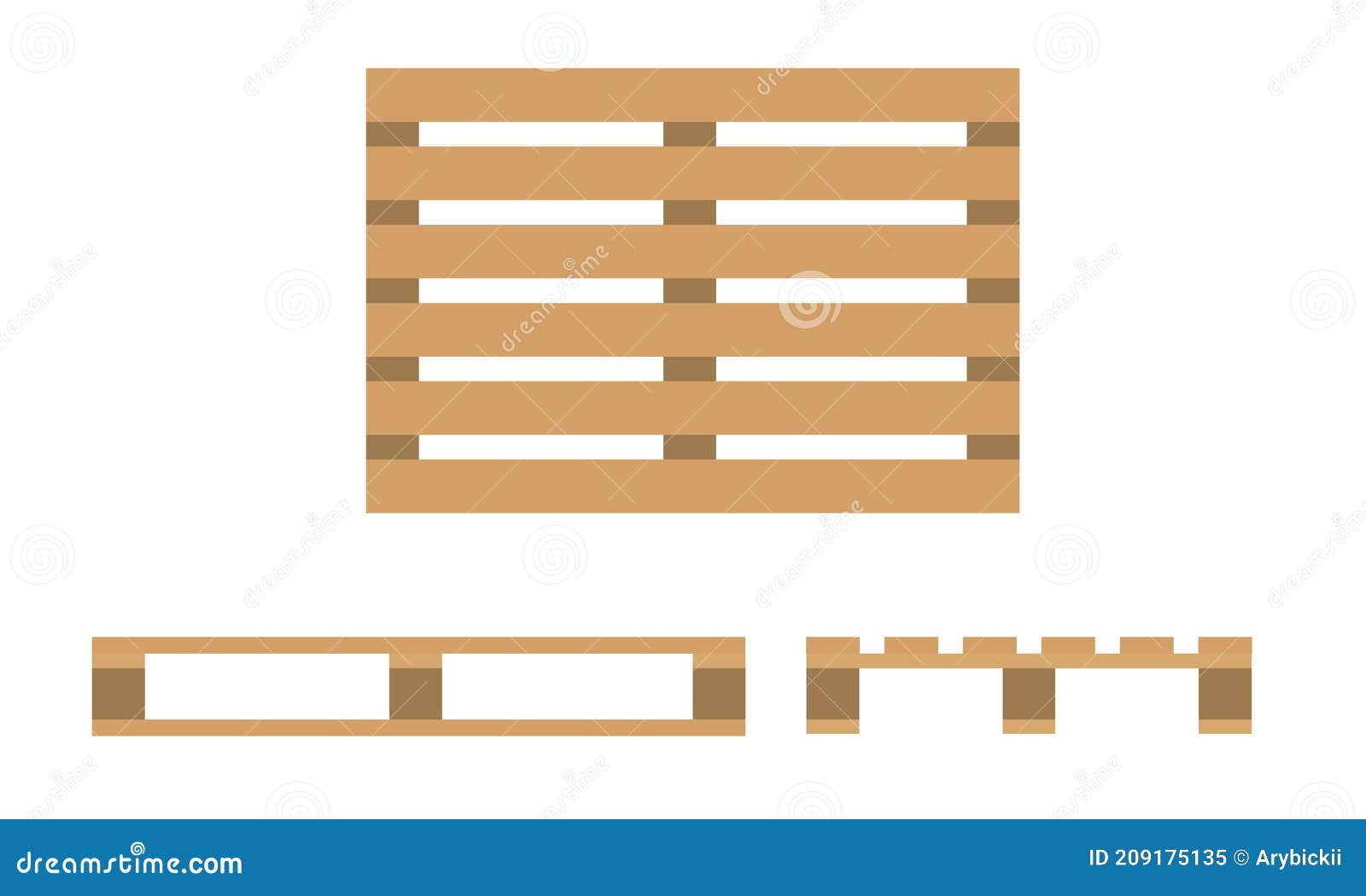 Wooden Pallet. Flat Design. Vector Stock Vector - Illustration of pack ...