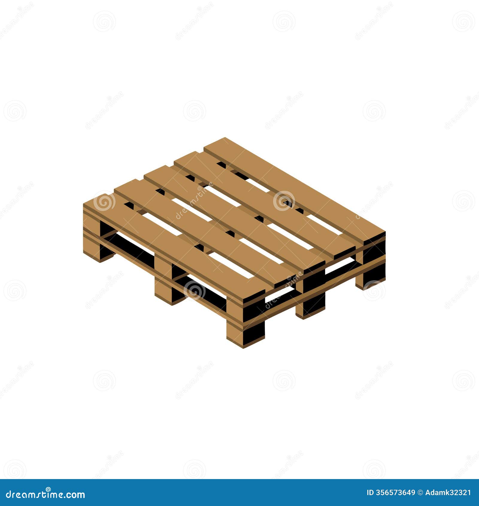 Wooden Pallet Isometric Vector Illustration for Logistics and Warehouse ...