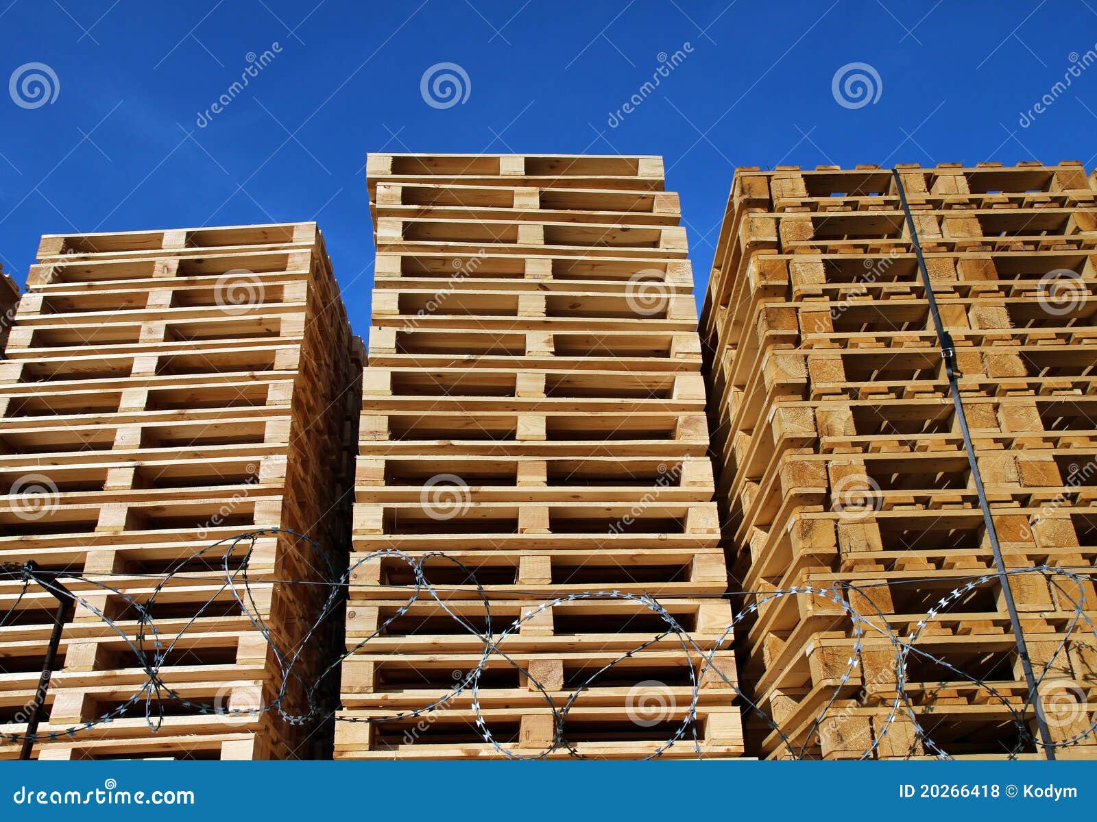 Wooden Pallets Placed in Warehouse Coutyard Stock Photo - Image of ...