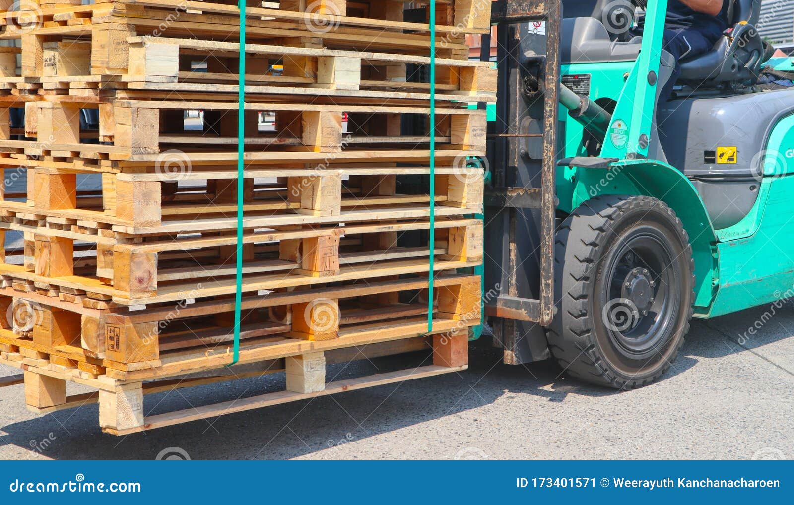 Wooden Pallets Stack at the Freight Cargo Warehouse for Transportation ...