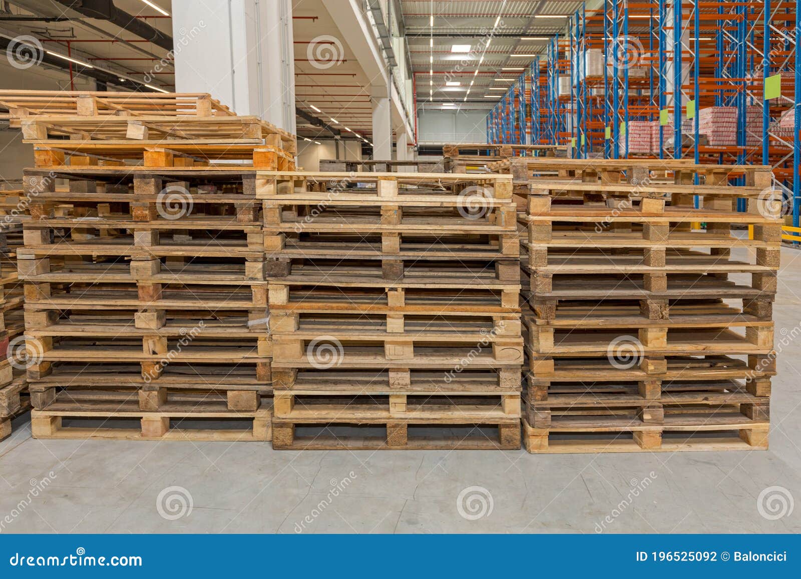 Wooden Pallets Stack stock photo. Image of pallet, industry - 196525092