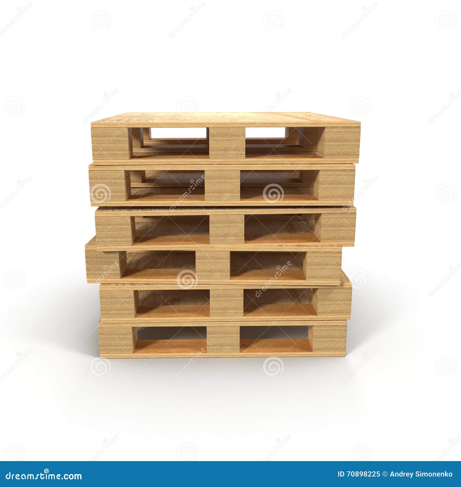 Wooden Pallets Stacked on Top of One Another Isolated on White Stock ...