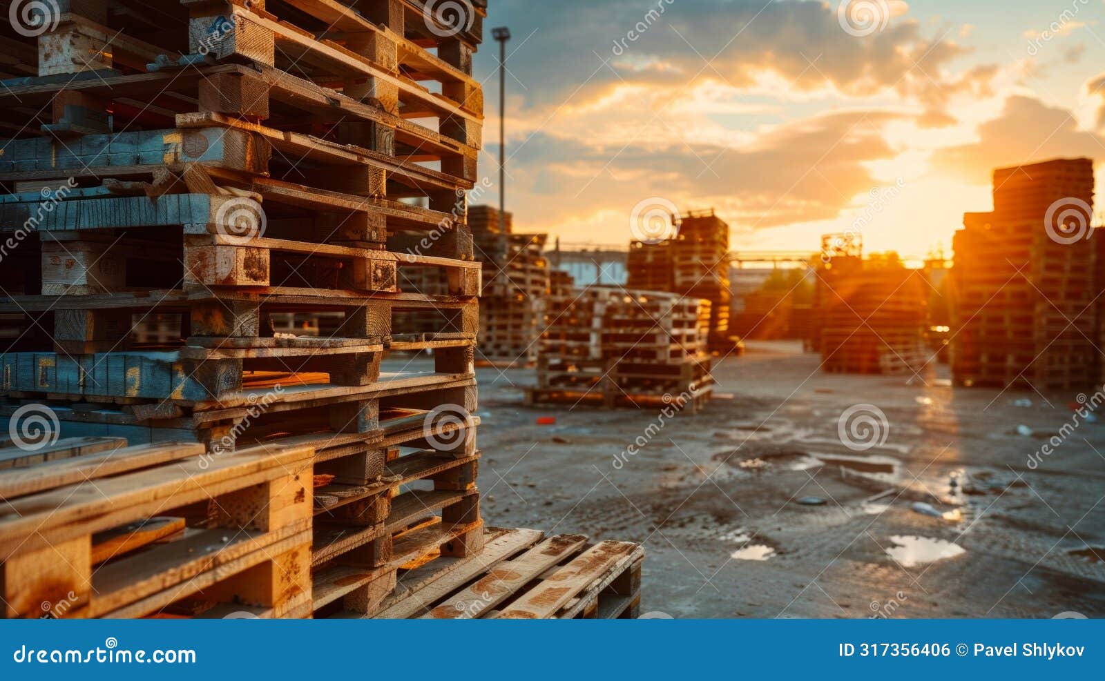 Wooden Pallets in the Warehouse. Stock Photo - Image of pallet, timber ...