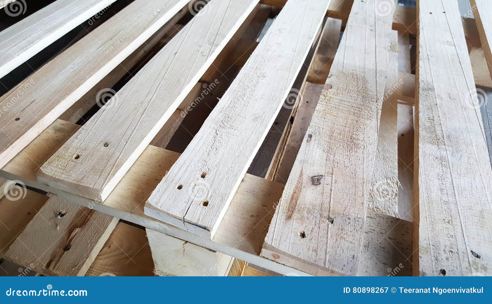 Wooden Pallets in Warehouse Stock Image - Image of object, pallet: 80898267