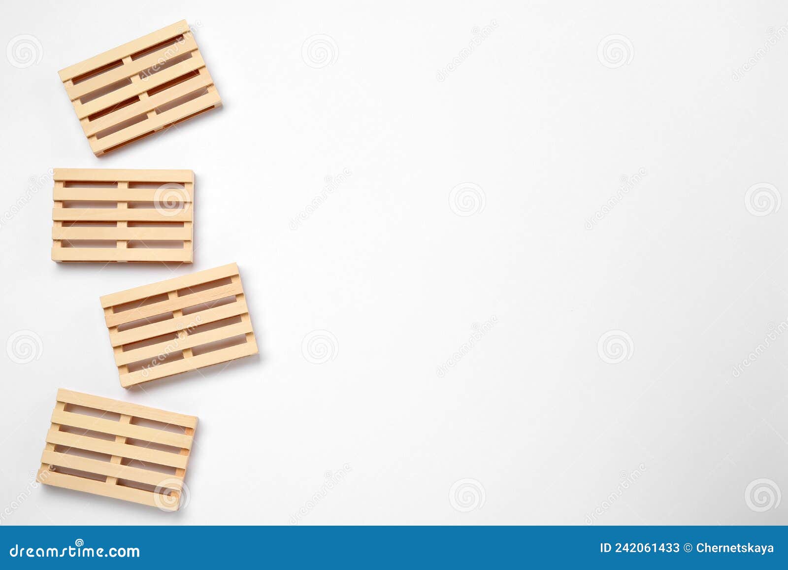 Wooden Pallets on White Background, Top View Stock Image - Image of ...