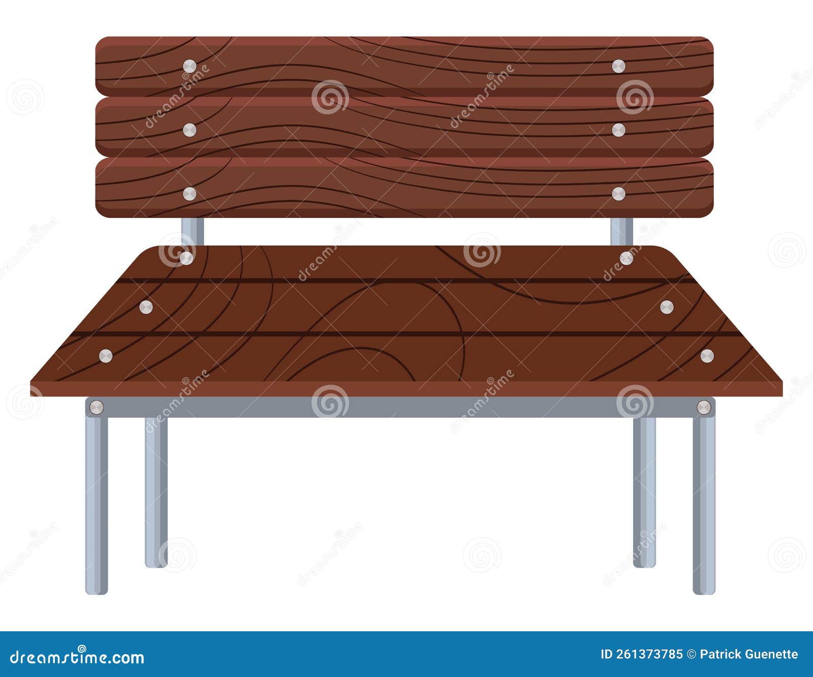 Wooden park bench, icon stock vector. Illustration of wood - 261373785