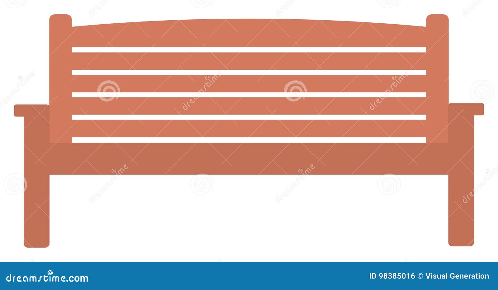 Wooden Park Bench Vector Cartoon Illustration