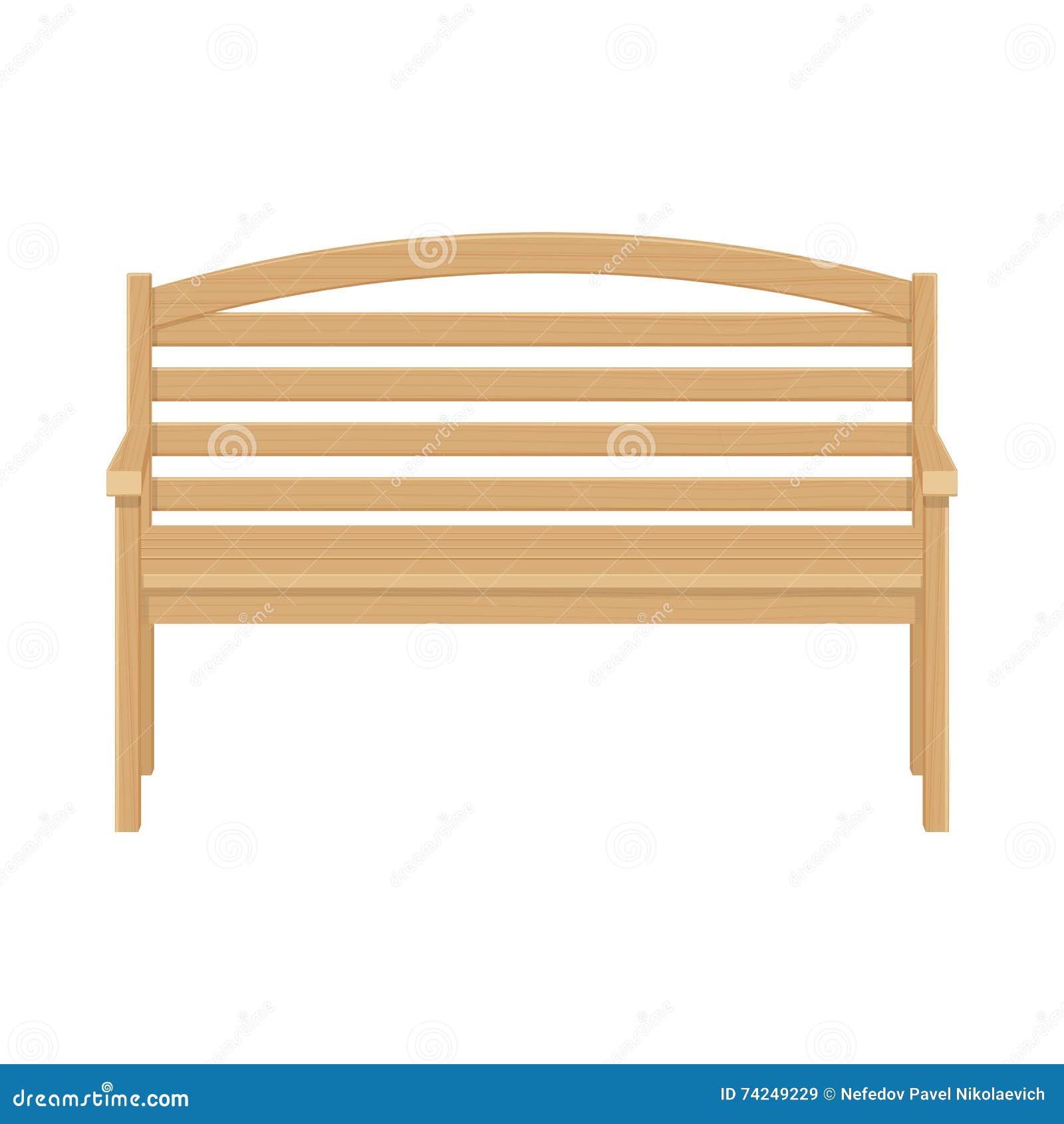 Wooden Park Bench Vector Illustrsation Isolated on White Background ...