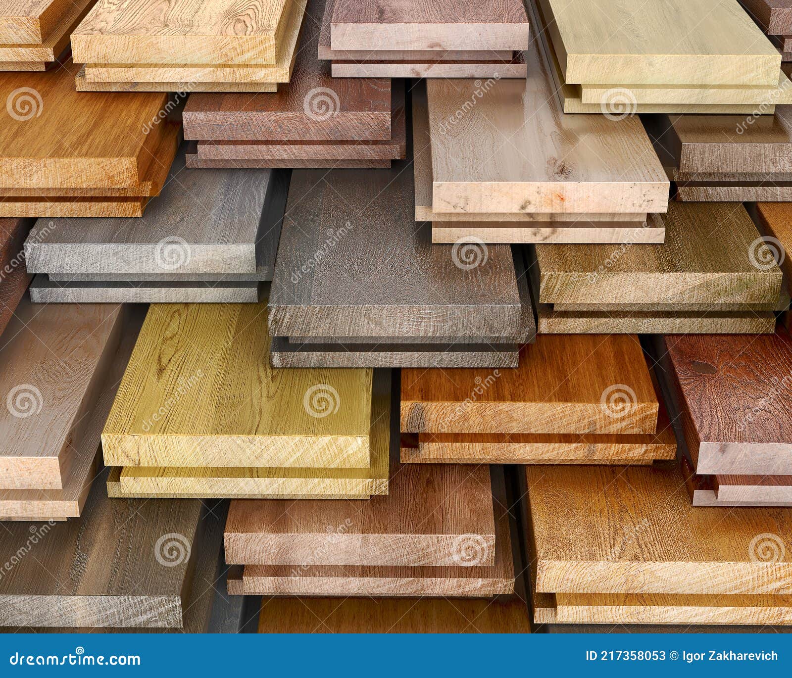 Wooden Parquet Boards in Different Variations Stacked One on Another ...