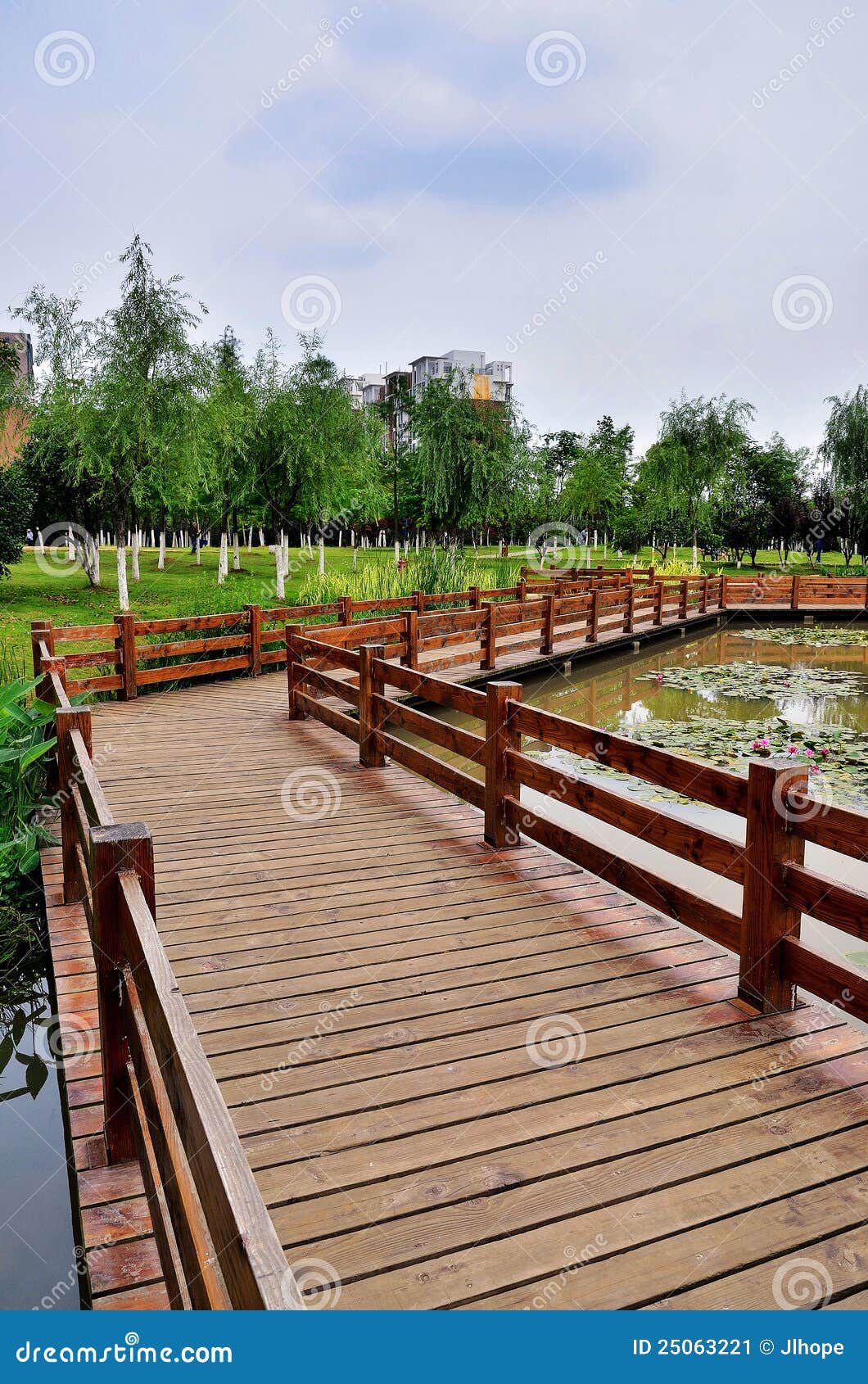 Wooden path stock image. Image of wood, lake, garden - 25063221
