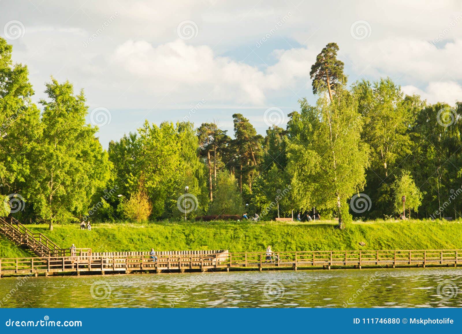 Wooden Path Along the Lake on a Summer Day Editorial Image - Image of ...