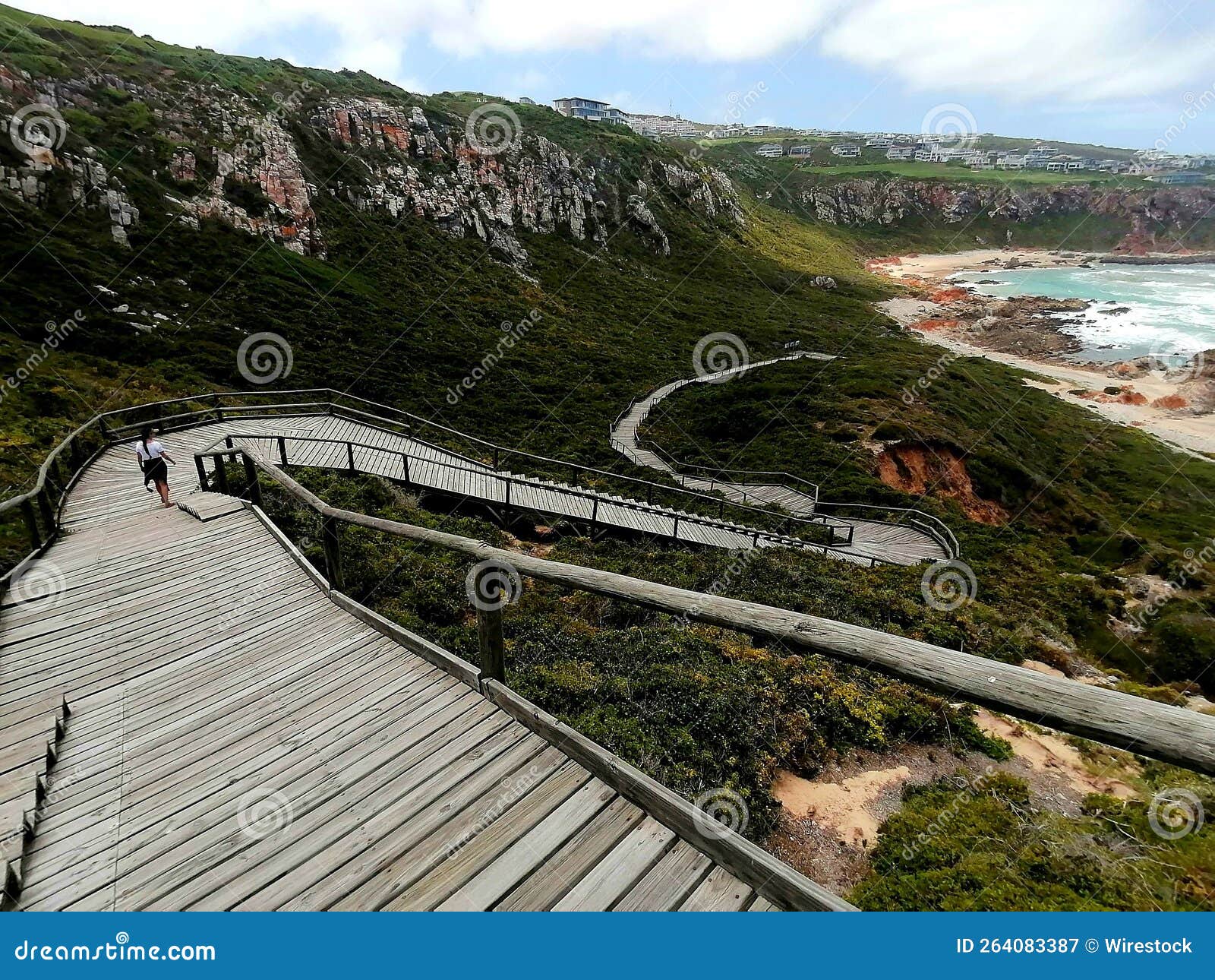 Wooden Path Going Down the Mosselbay Hiking Trails Stock Image - Image ...