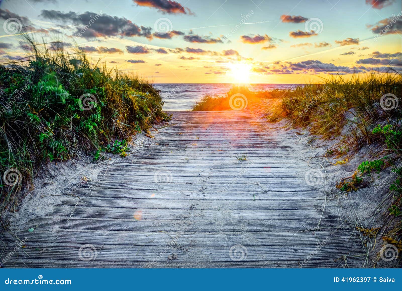 Wooden path at sunset stock image. Image of bright, peaceful - 41962397