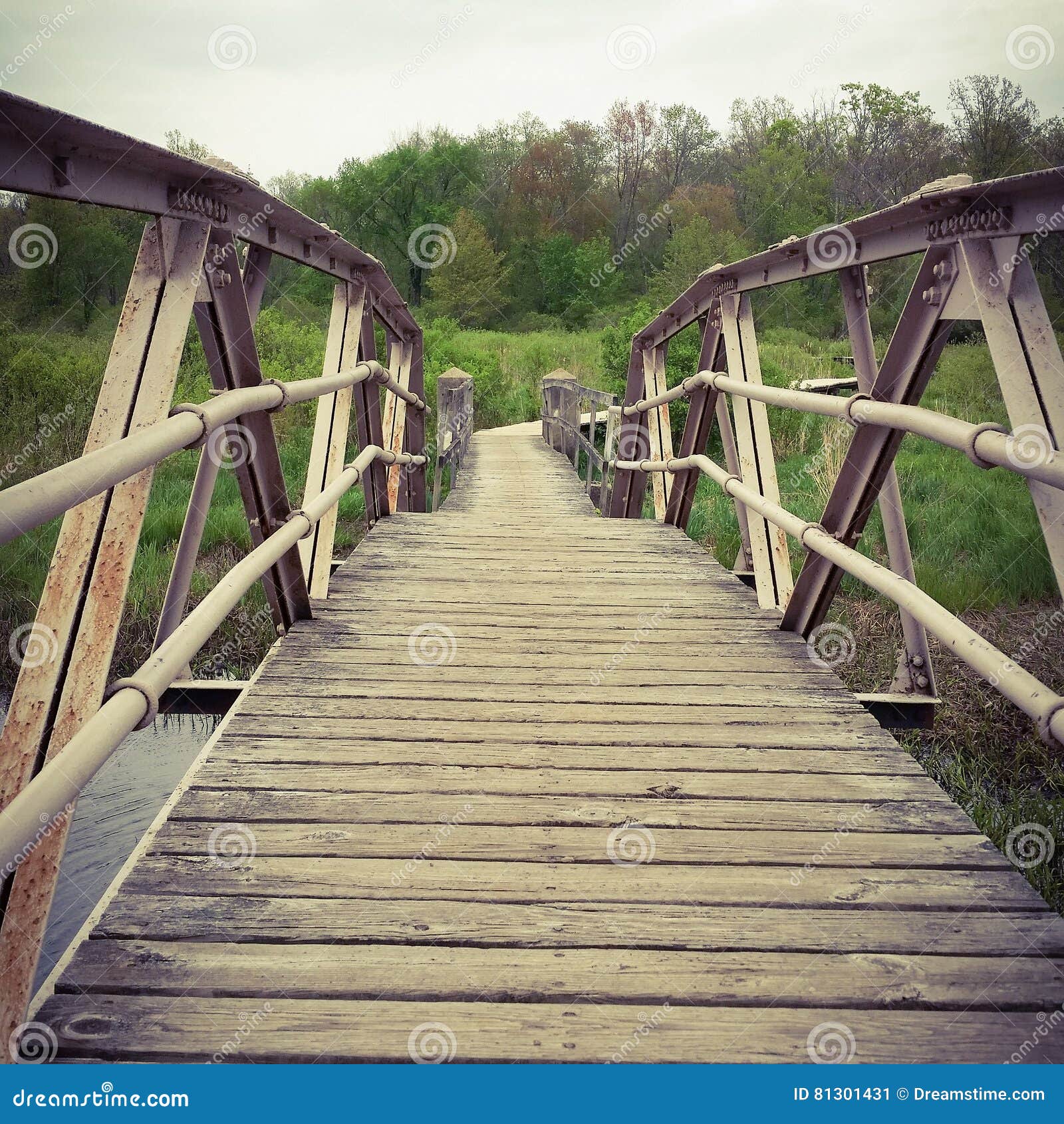 Wooden pathway bridge stock image. Image of wooden, brook - 81301431