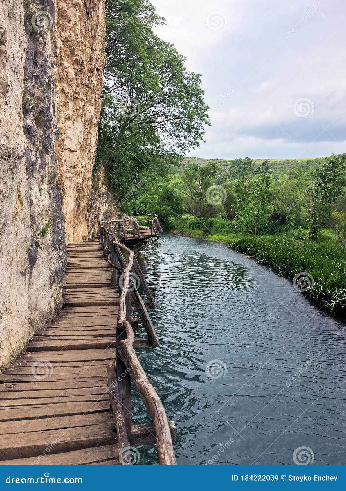 Wooden Pathway Over the River in the Spring Stock Image - Image of ...