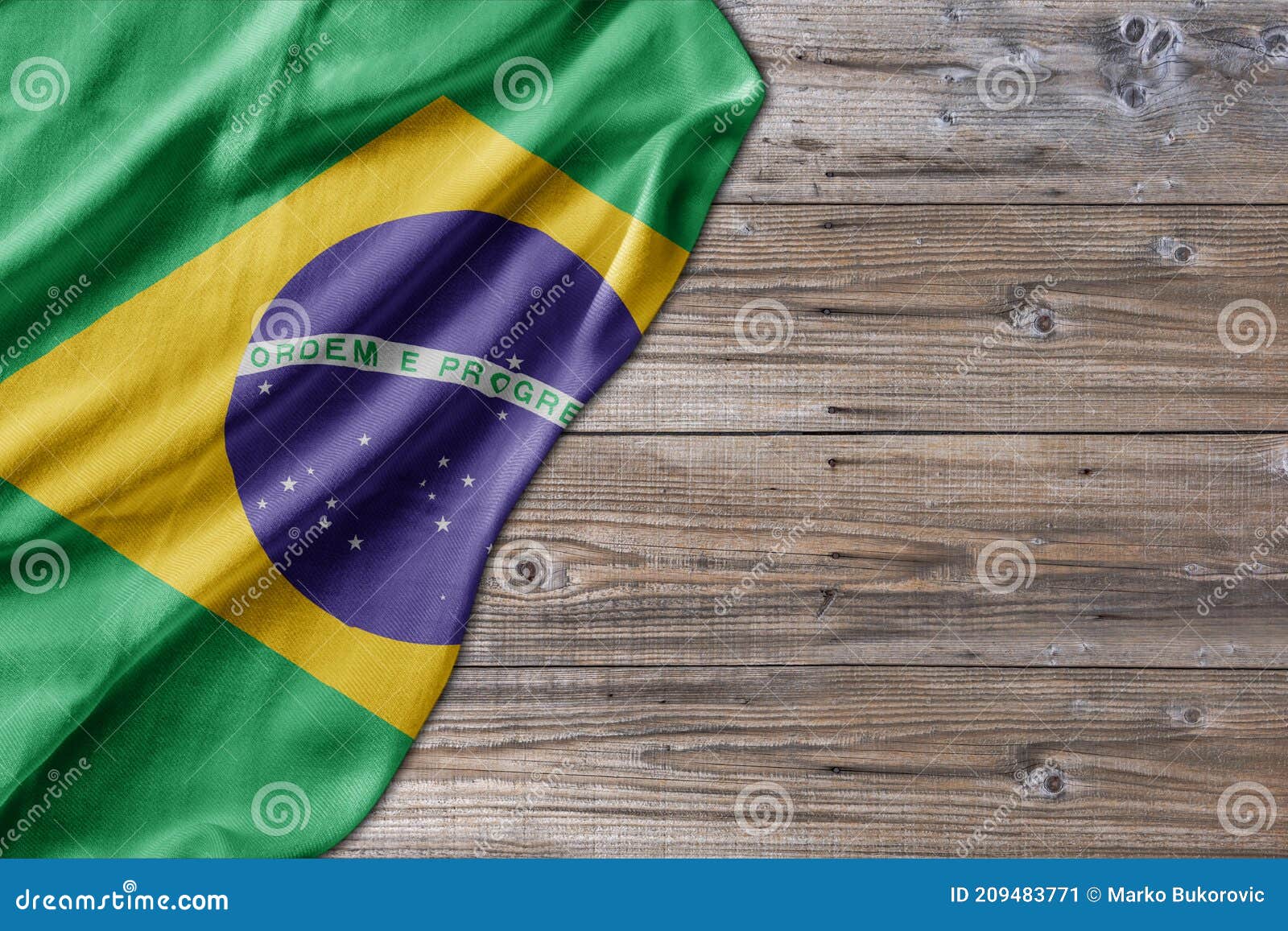 Wooden Pattern Old Nature Table Board with Brasil Flag Stock Image ...