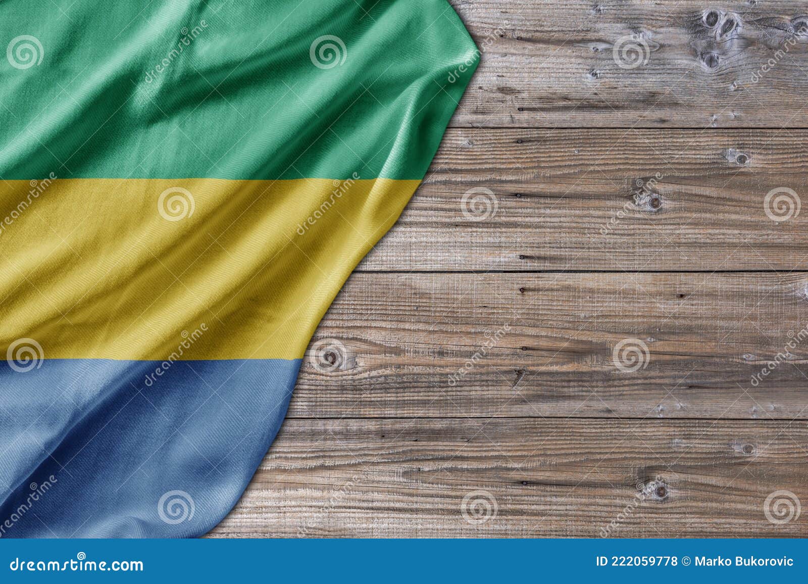 Wooden Pattern Old Nature Table Board with Gabon Flag Stock Photo ...
