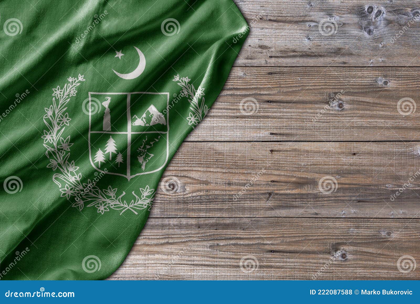 Wooden Pattern Old Nature Table Board with Gilgit Baltistan Flag Stock ...
