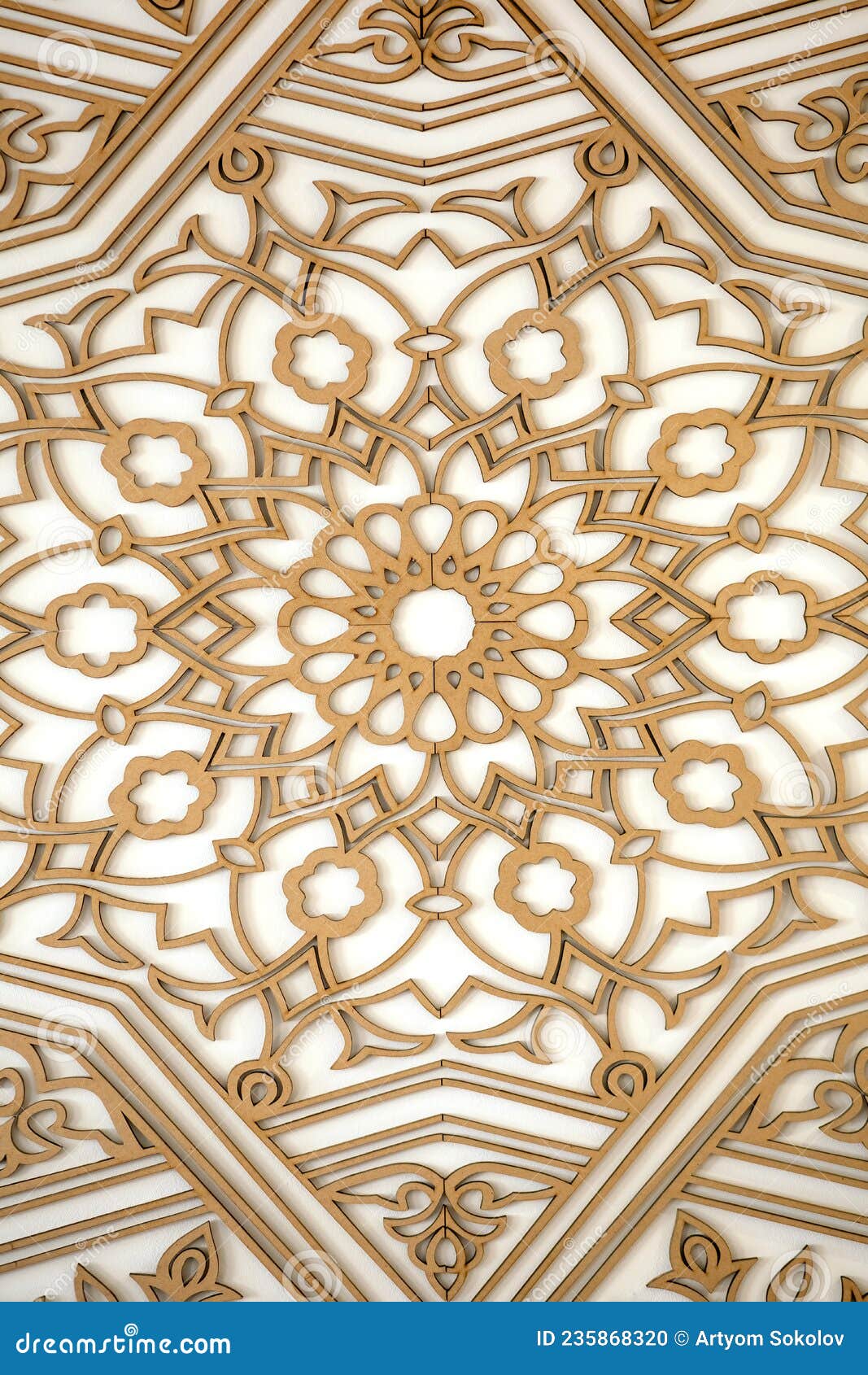 Wooden Pattern in the Rococo Style on a White Background Stock Photo ...