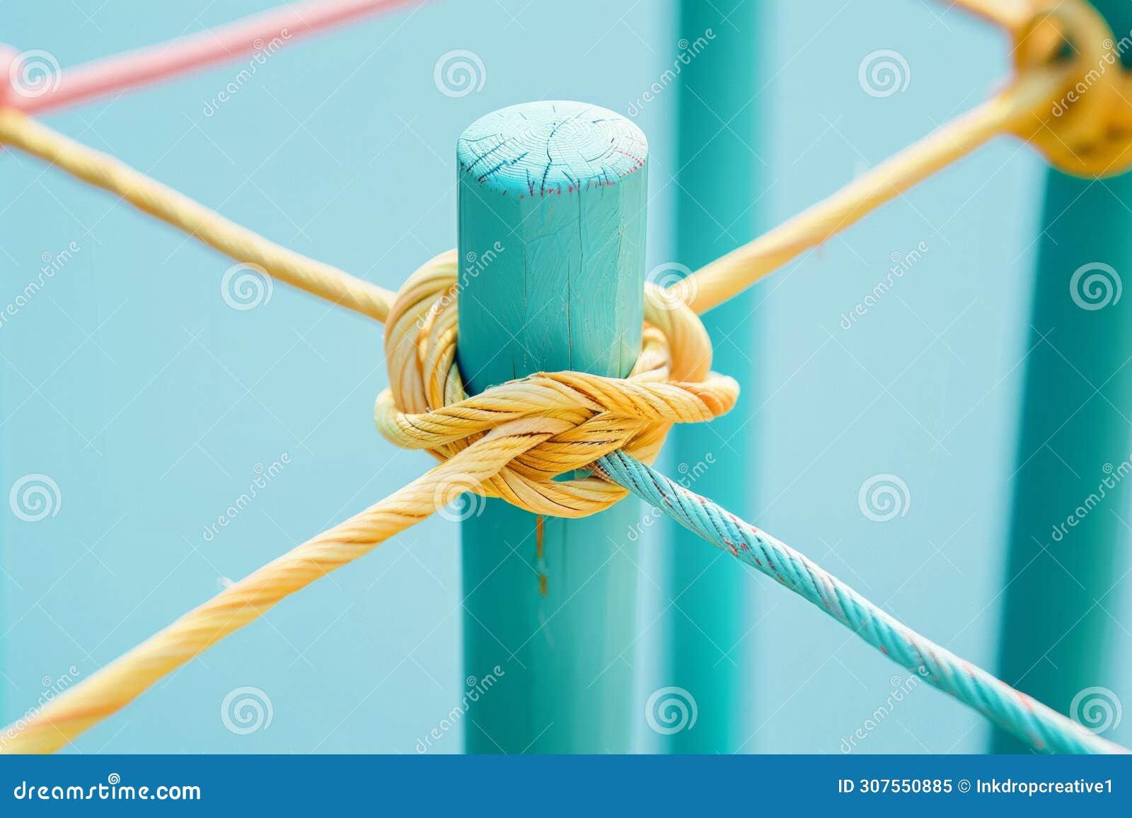 A Wooden Peg Connected with String. Communication, Technology, Network ...