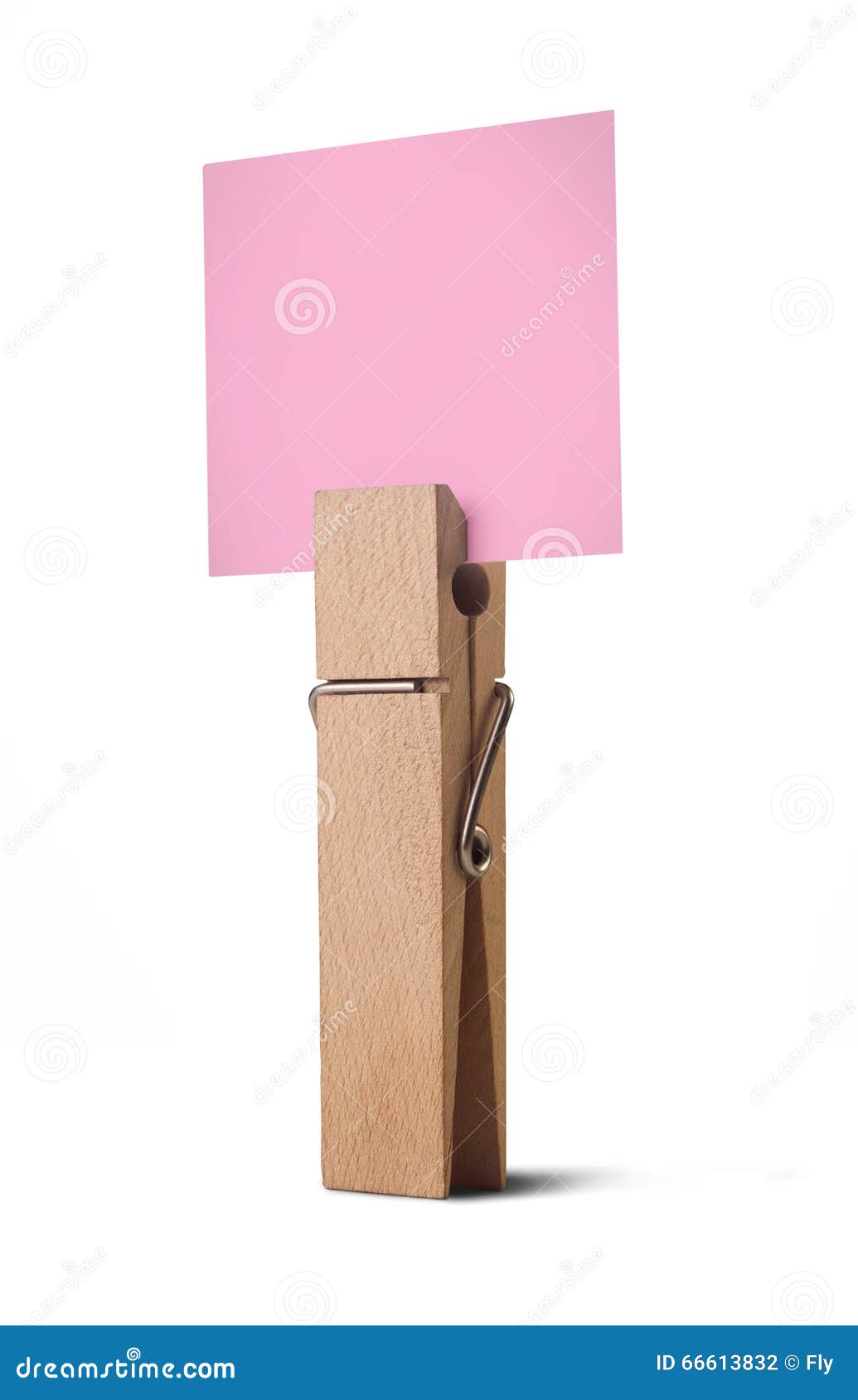 Wooden Peg Holding a Pink Note Stock Photo - Image of idea, forget ...