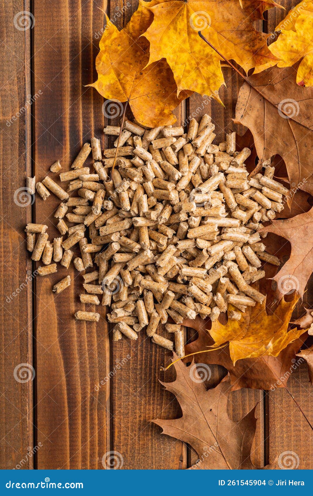 Wooden Pellets on Wooden Table. Top View Stock Photo - Image of autumn ...