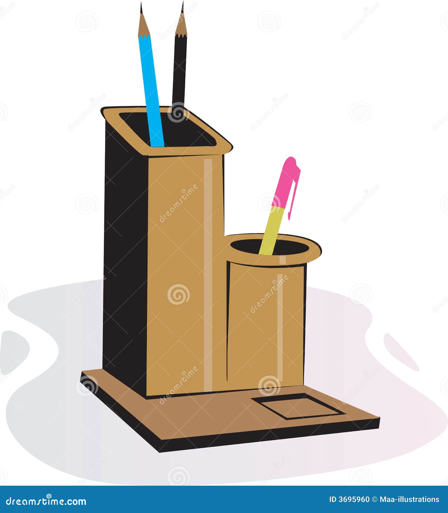 Wooden pen stand stock vector. Illustration of paper, silhouette - 3695960