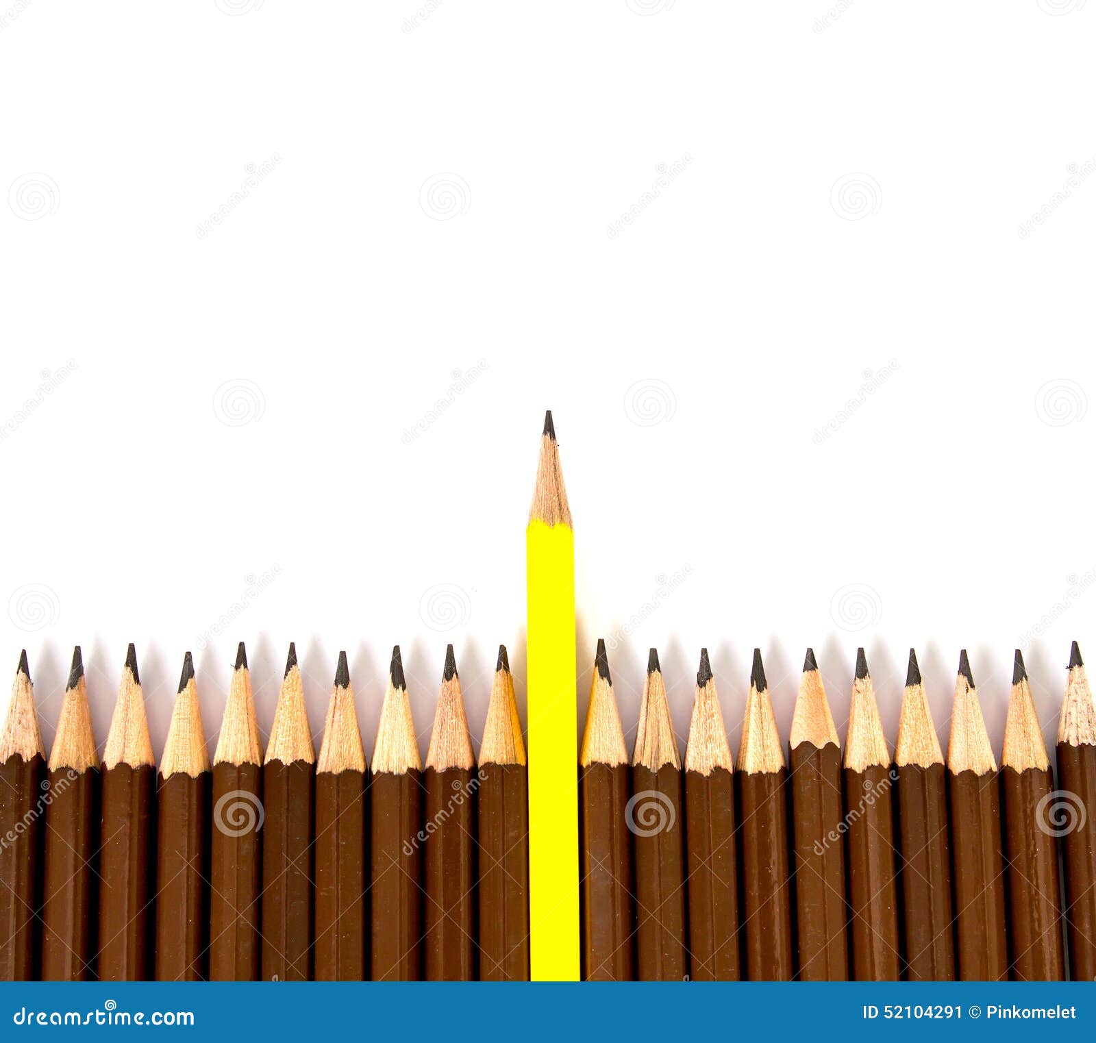 Wooden Pencil Arrange with One Different Stock Image - Image of color ...