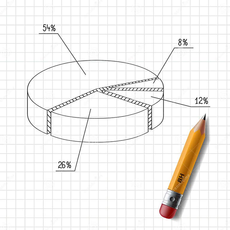 Wooden pencil and graph stock vector. Illustration of blank - 50784093