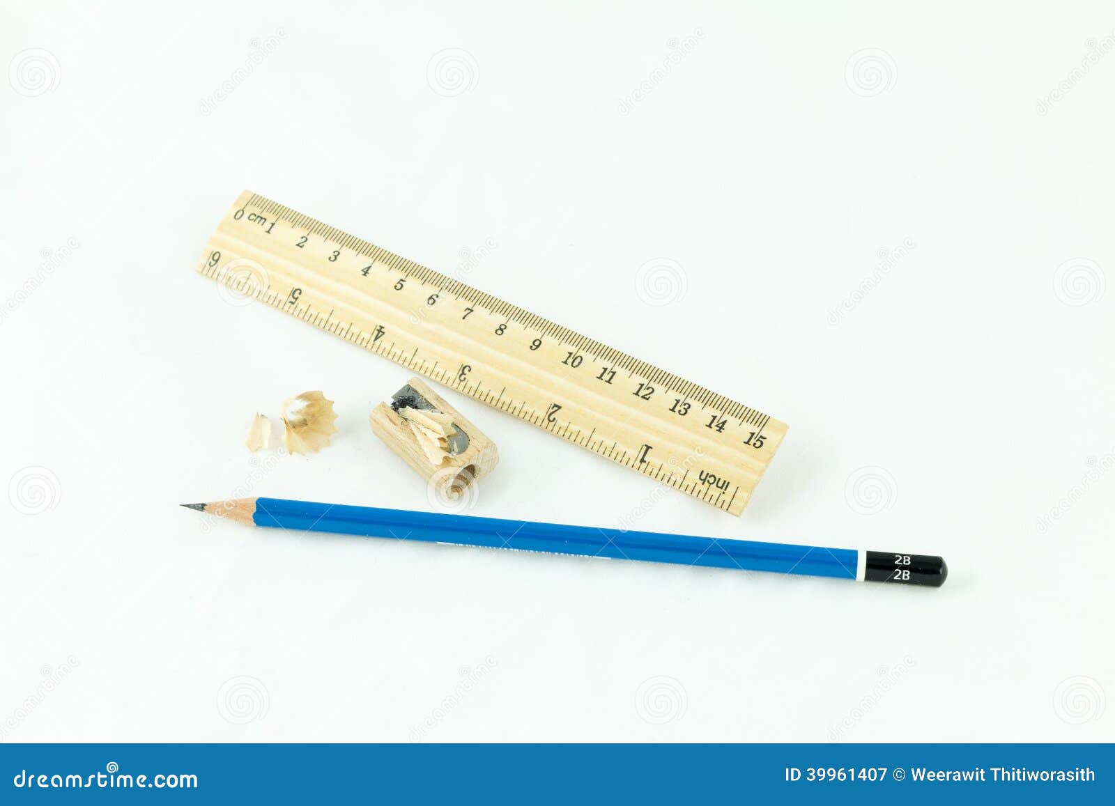 Wooden Pencil Sharpener And Ruler Royalty-Free Stock Photo ...