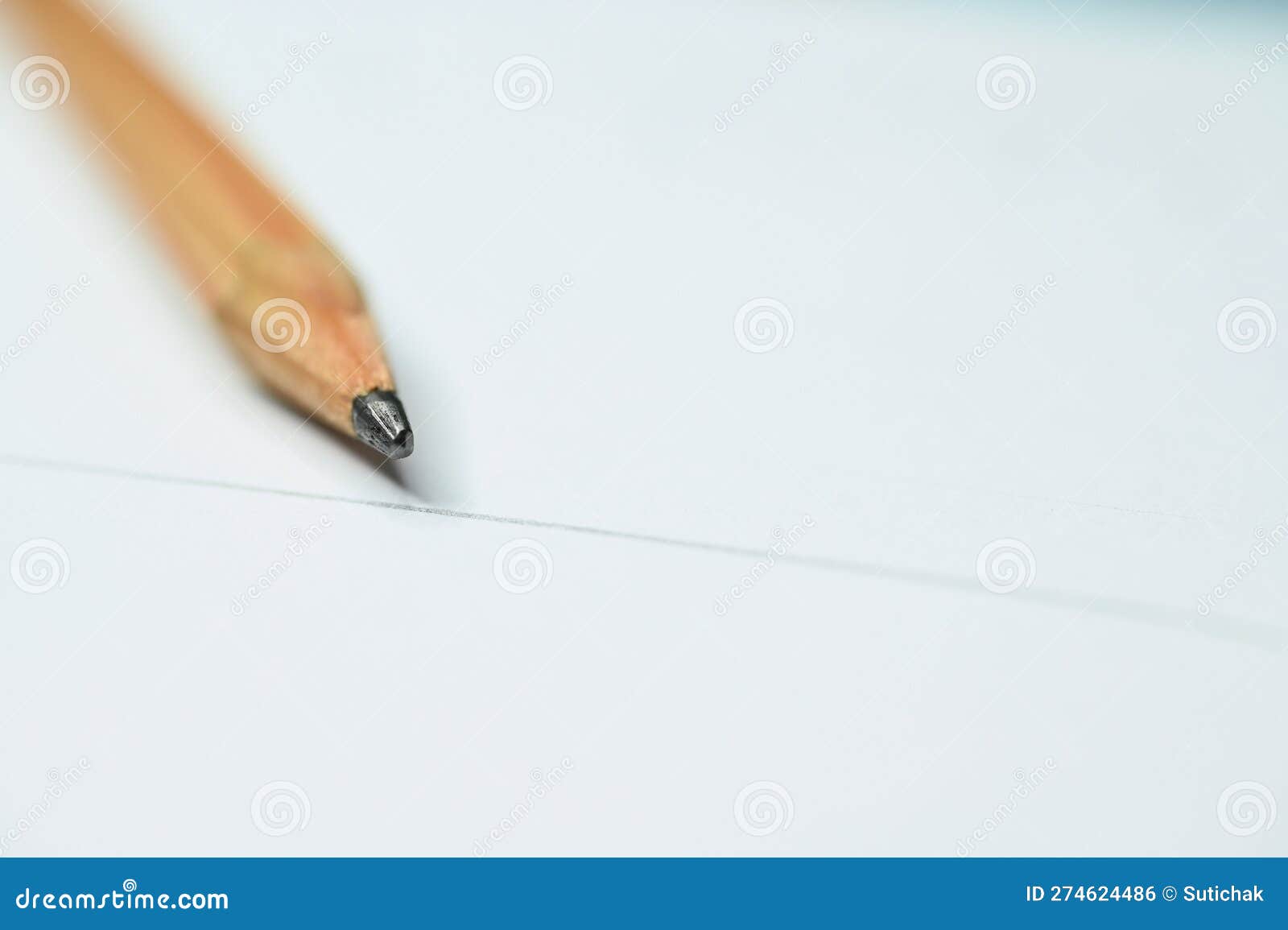 Close Up Sharp Wooden Pencil on White Paper Stock Photo - Image of draw ...