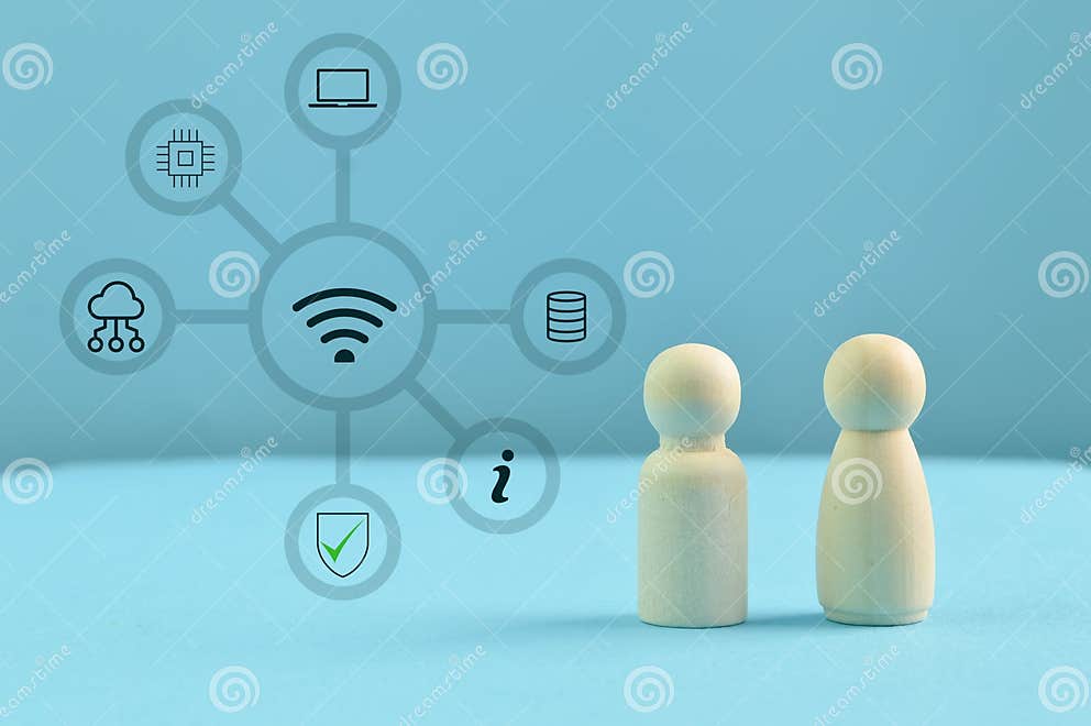 Wooden People Figures with Data Processing Concept. Big Data, Cloud ...