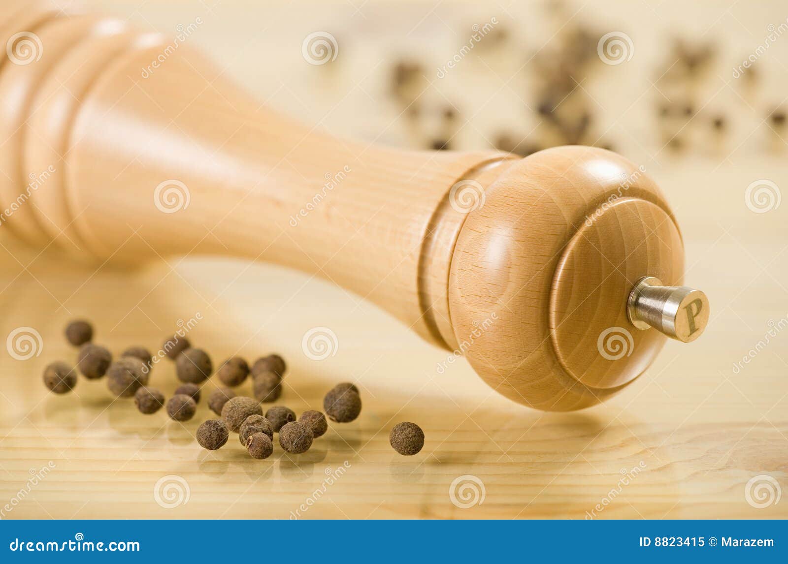 Wooden peppermill stock image. Image of dinner, meal, ground - 8823415
