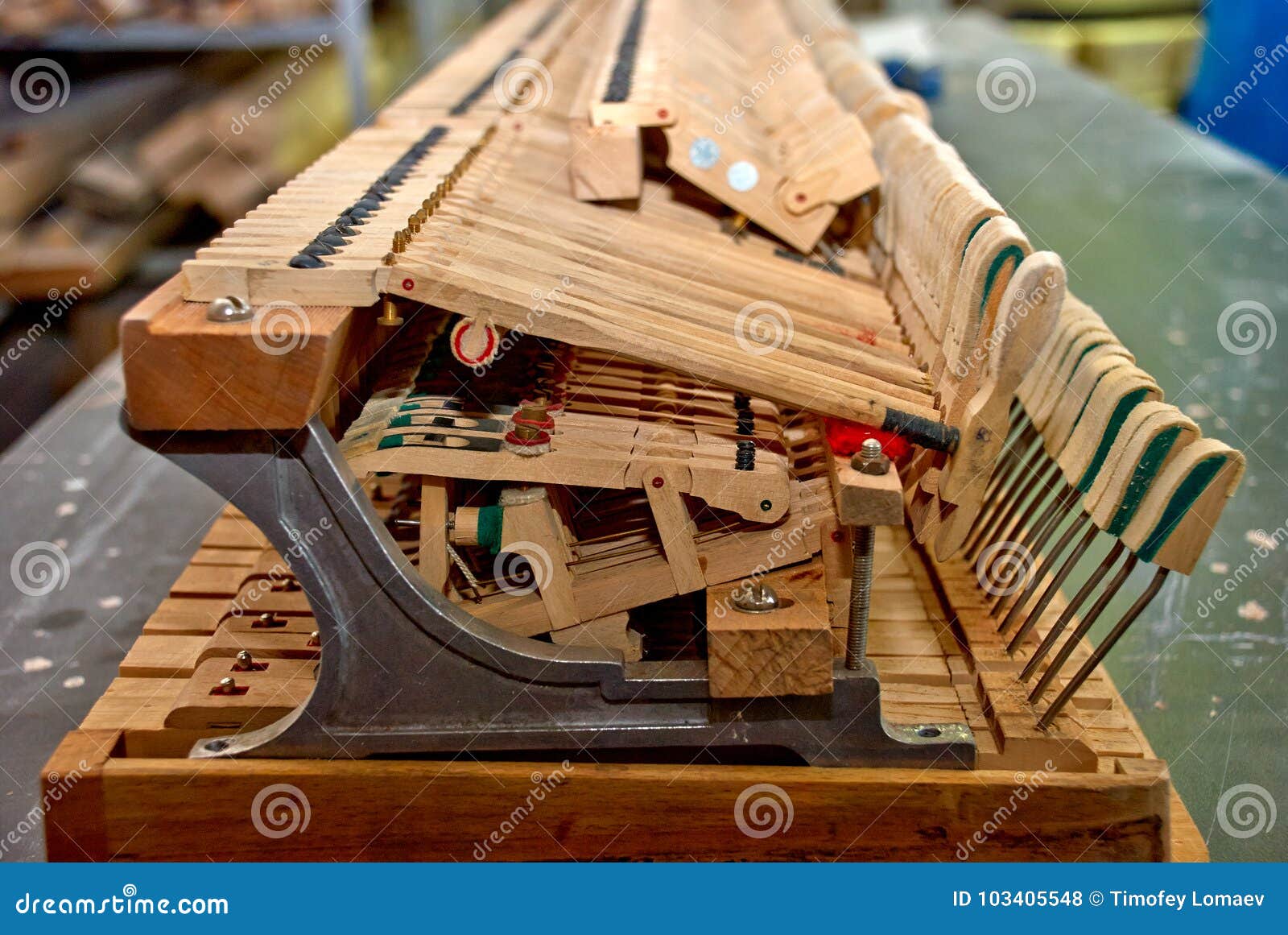 Wooden piano hammers stock photo. Image of acoustic - 103405548