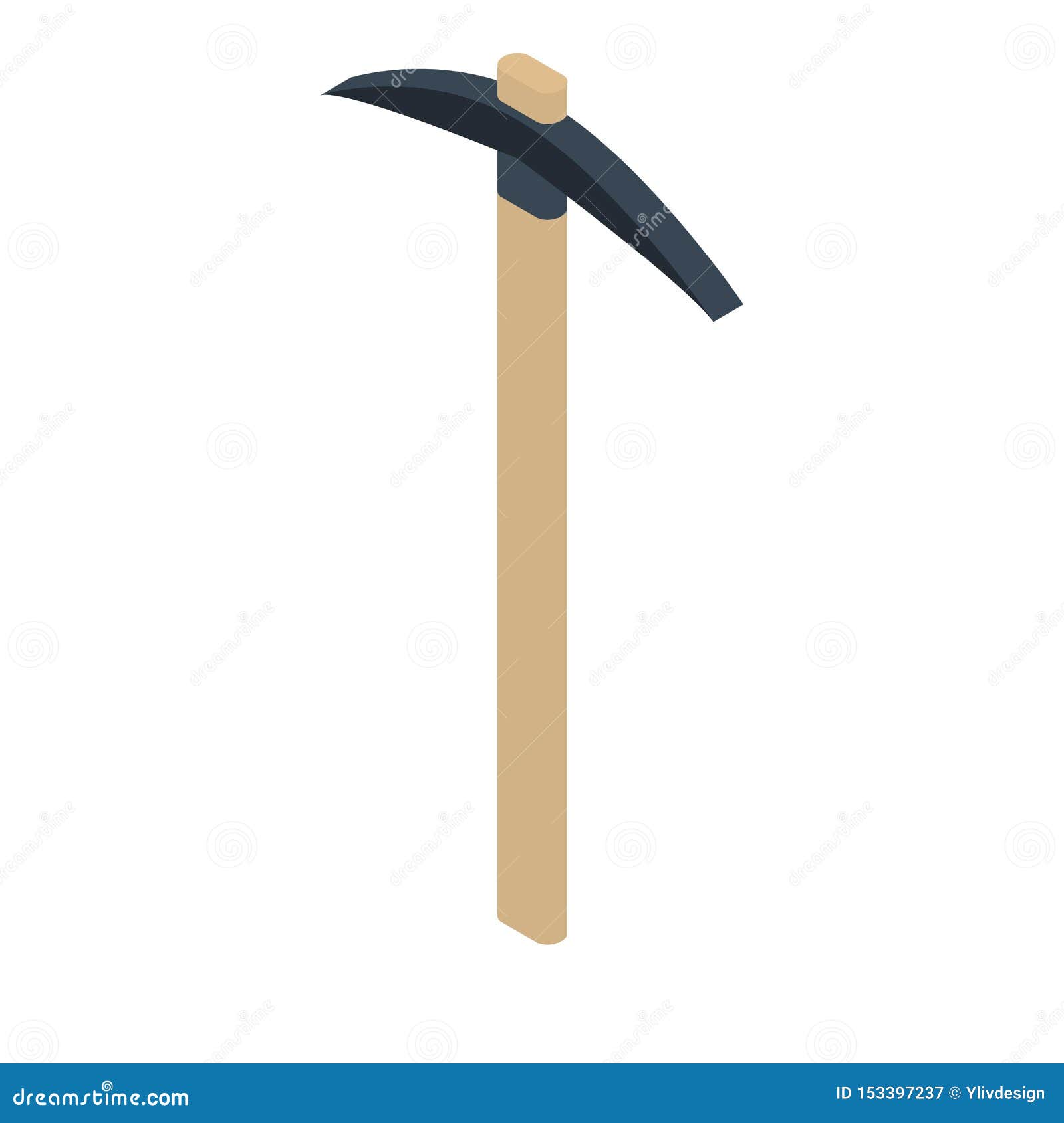 Wooden Pickaxe Icon, Isometric Style Stock Vector - Illustration of ...