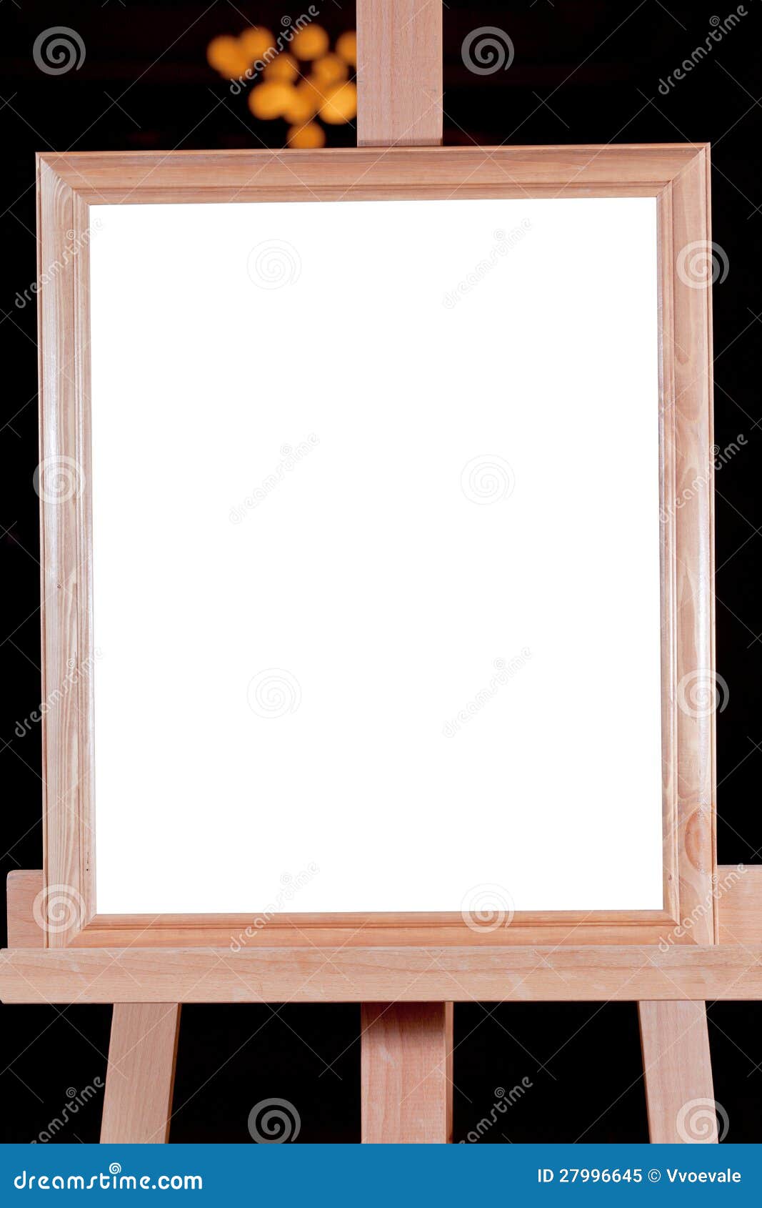 Wooden Picture Frame on Easel Stock Image - Image of exposition, artist ...