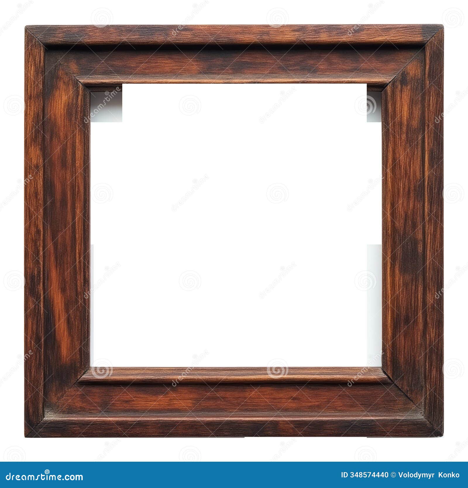 Wooden Picture Frame on Transparent Background Stock Photo - Image of ...
