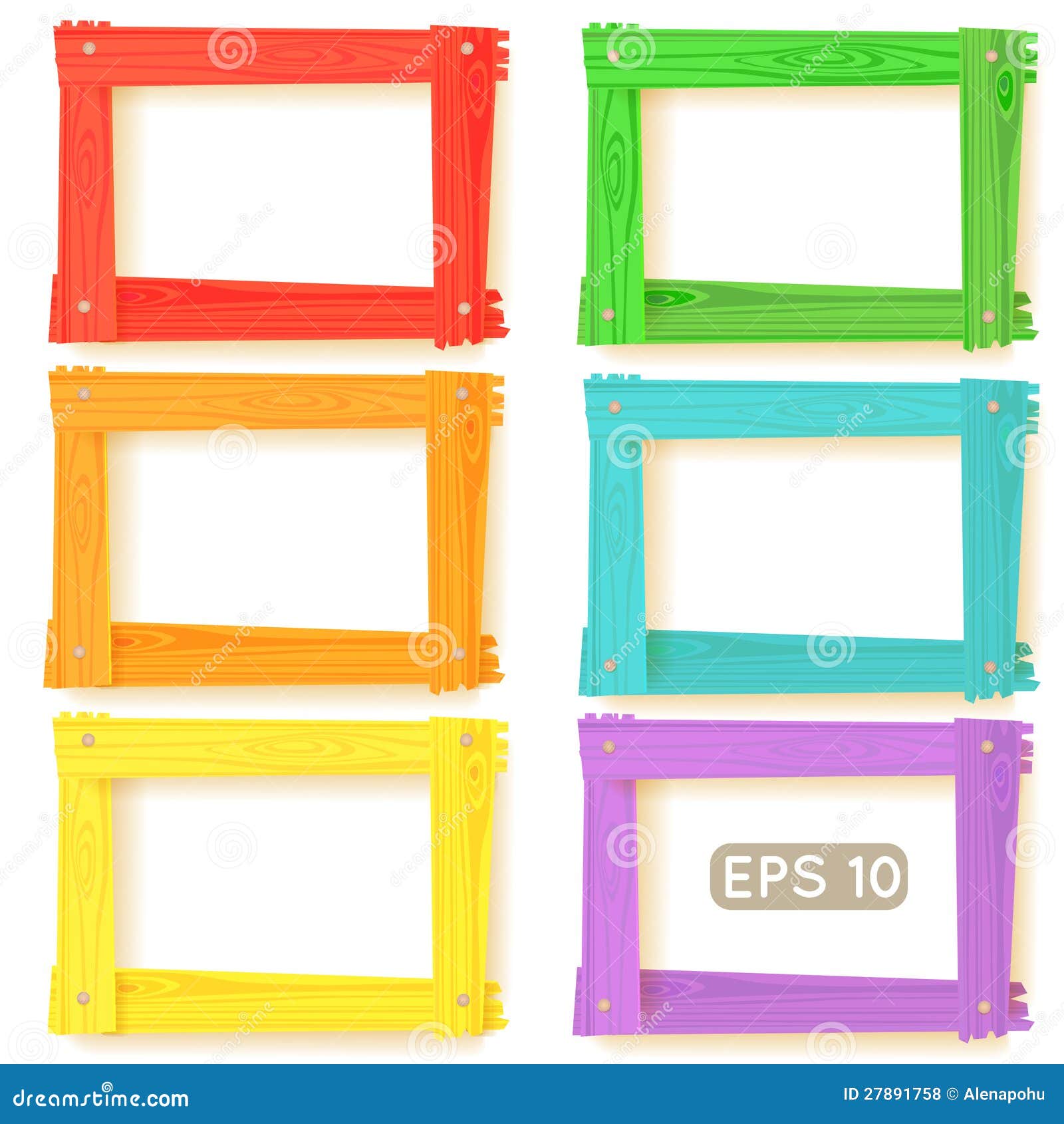 Wooden Picture Frames Color Set Royalty Free Stock Photos - Image: 27891758