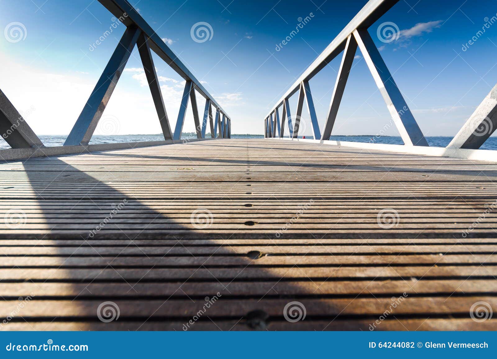 Wooden Pier or Jetty with Metal Sides Stock Photo - Image of adventure ...
